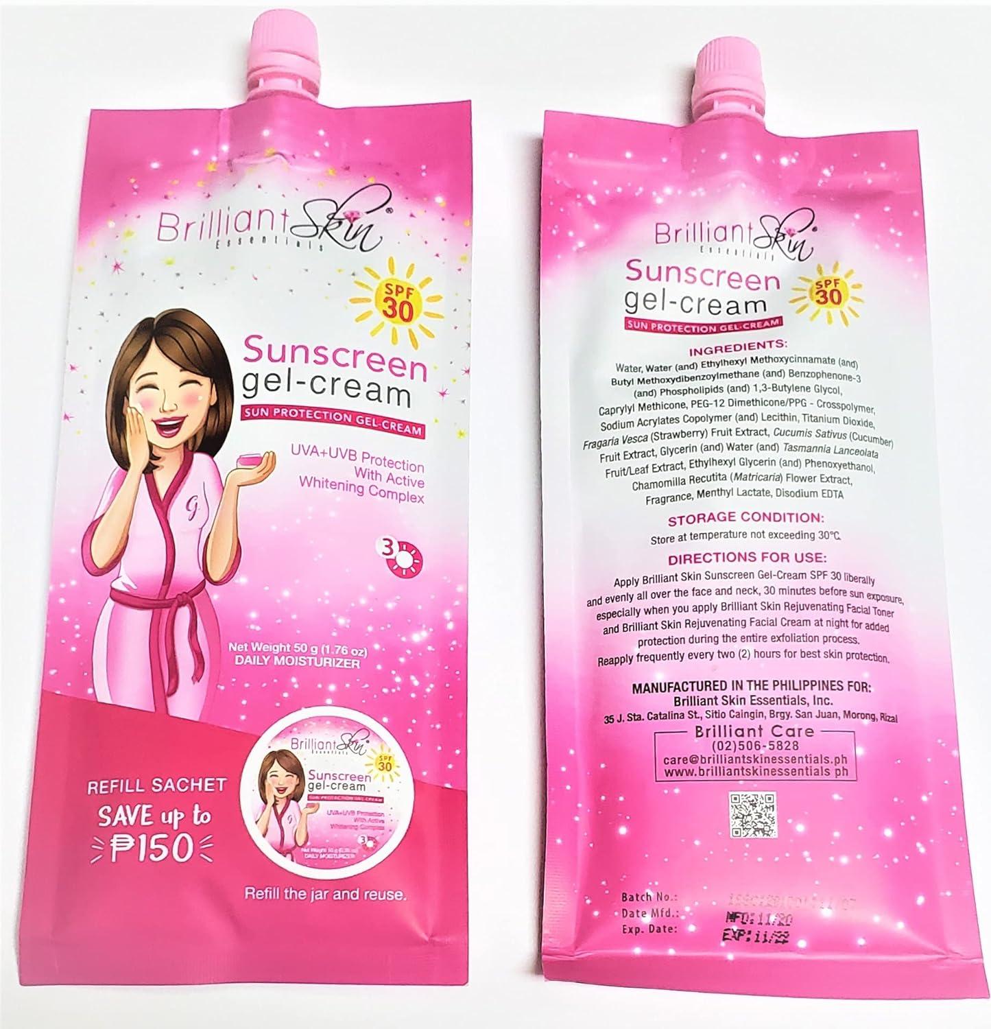 Brilliant Skin Sunscreen Gel-Cream SPF 30 Sachet 50g - Pack of 2 | Buy ...
