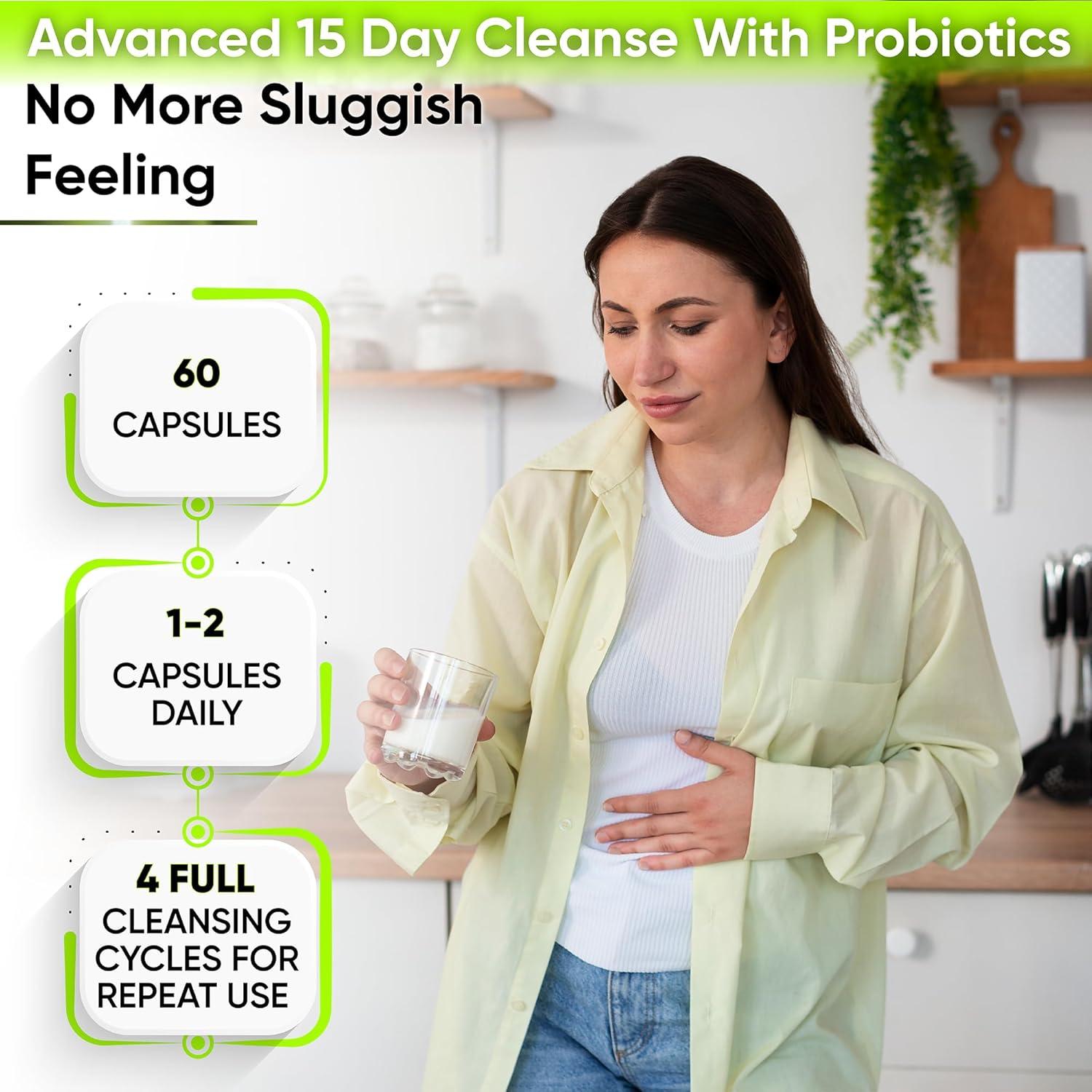 15 Day Colon Cleanse with Probiotics - Advanced Detox for Gut Health ...
