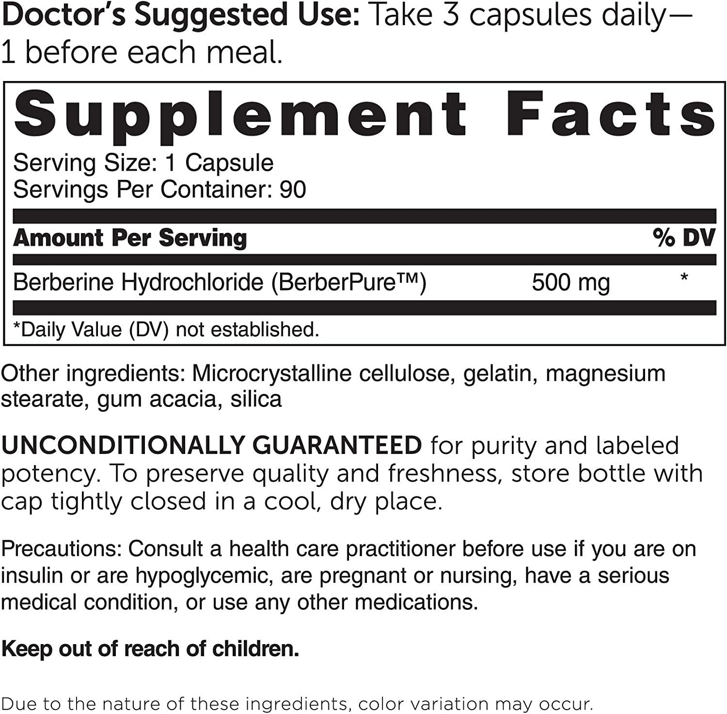 Dr. Whitaker Clinical Grade Berberine 500mg â€“ 90 Capsules for Optimal ...