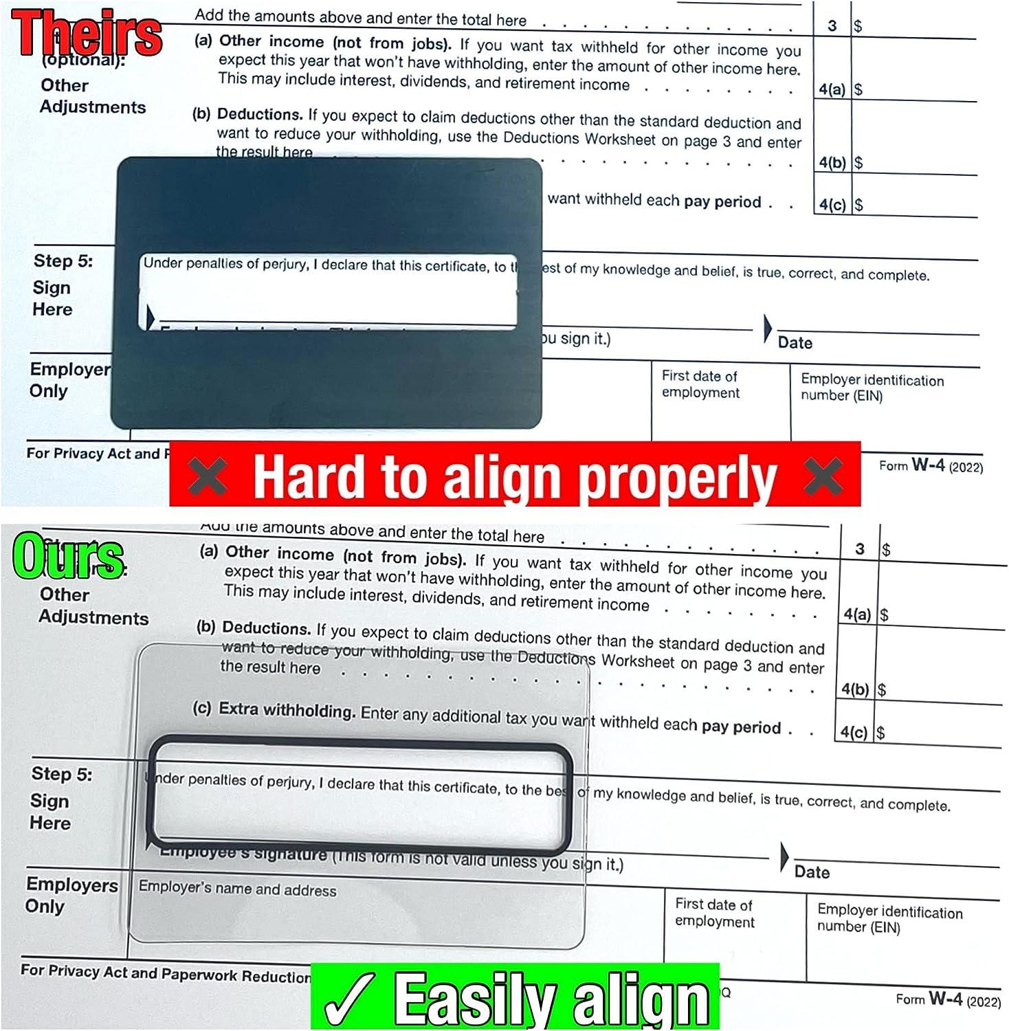 3 Pack Colored Signature Guides - Green Red Black Easily Align on Documents