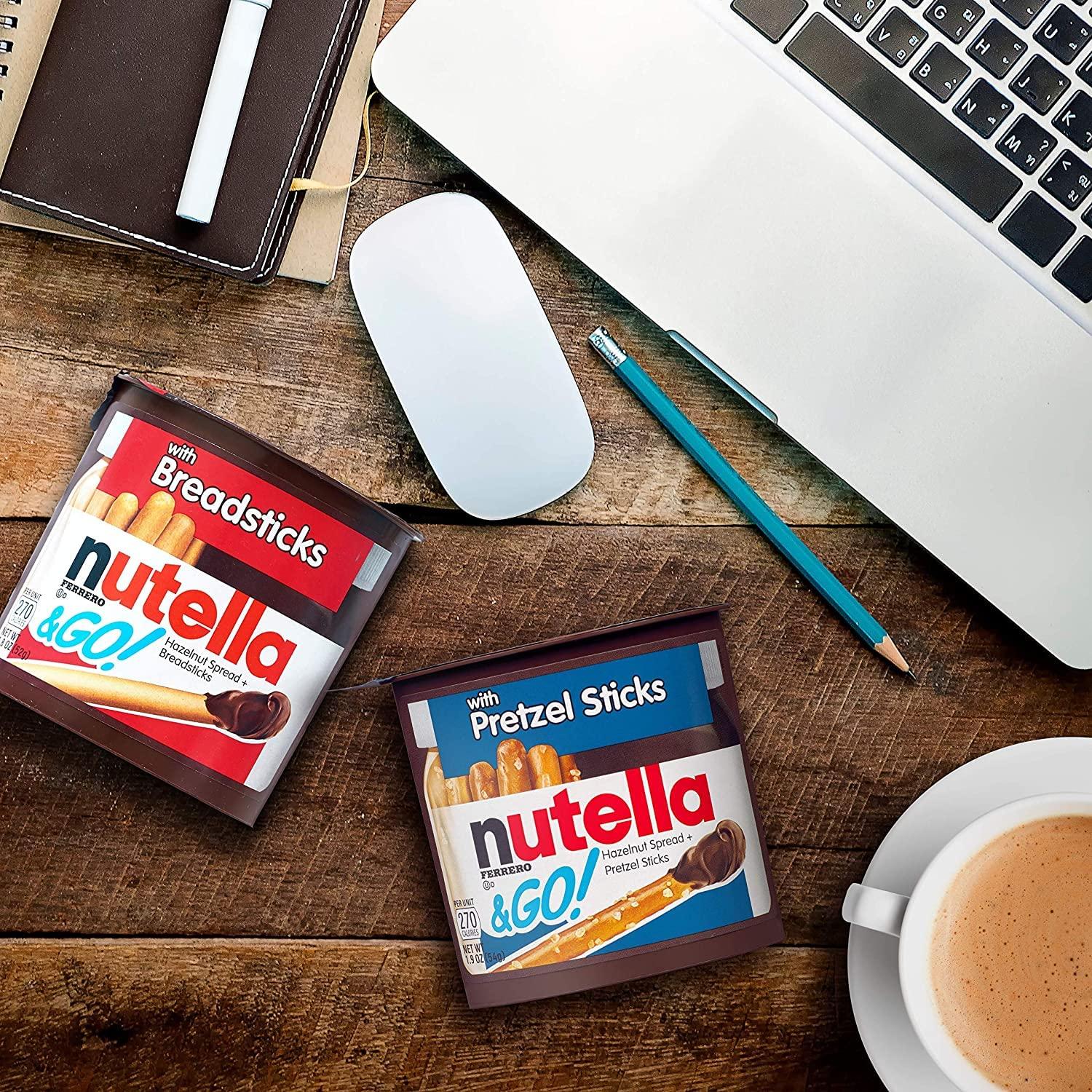 Nutella and Go Snack Packs - Chocolate Hazelnut Spread with Breadsticks ...