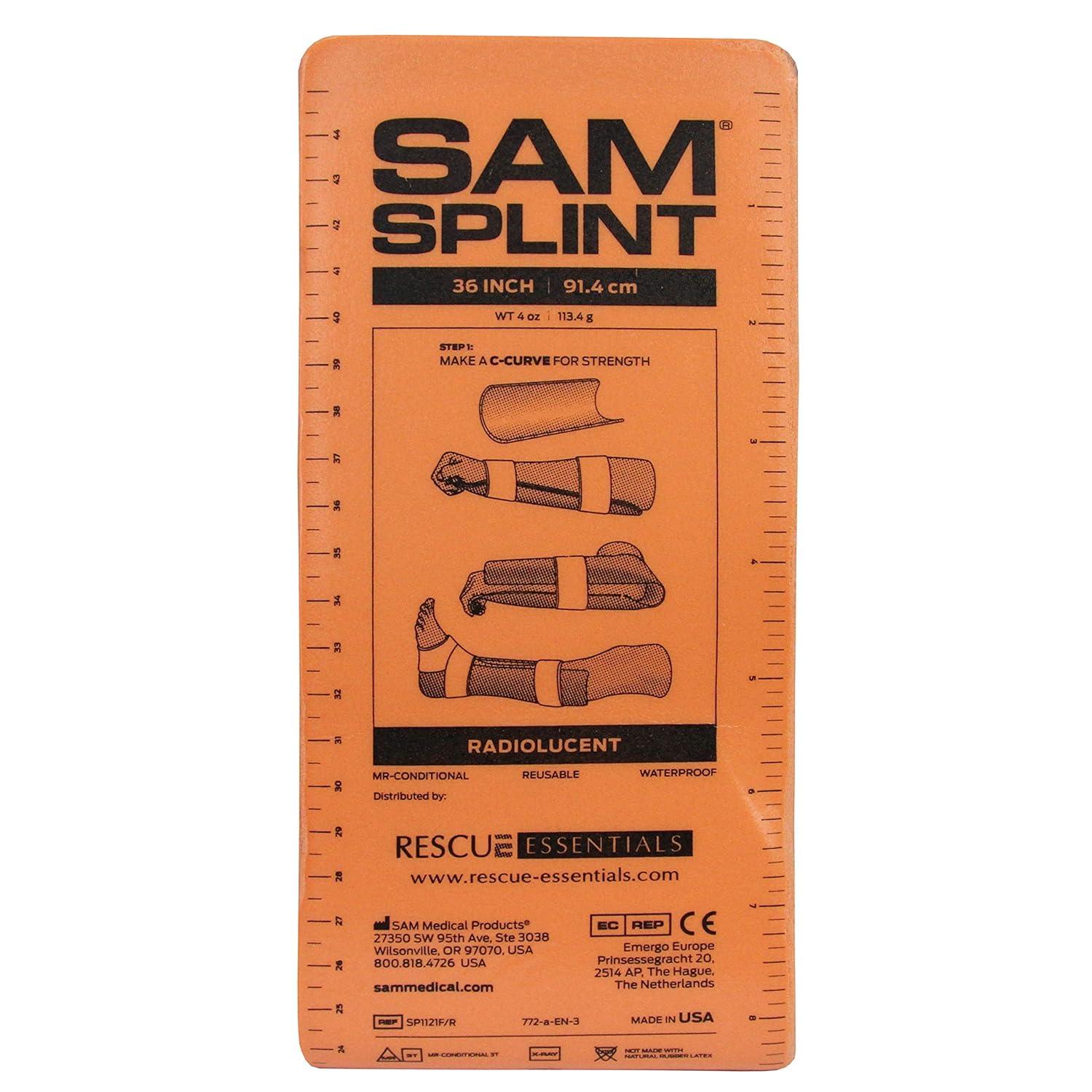 SAM Splint Combo Pack - 2 Orange/Blue 36 Splints & 2 Blue Cohesive Wrap | Buy Now with Express ...