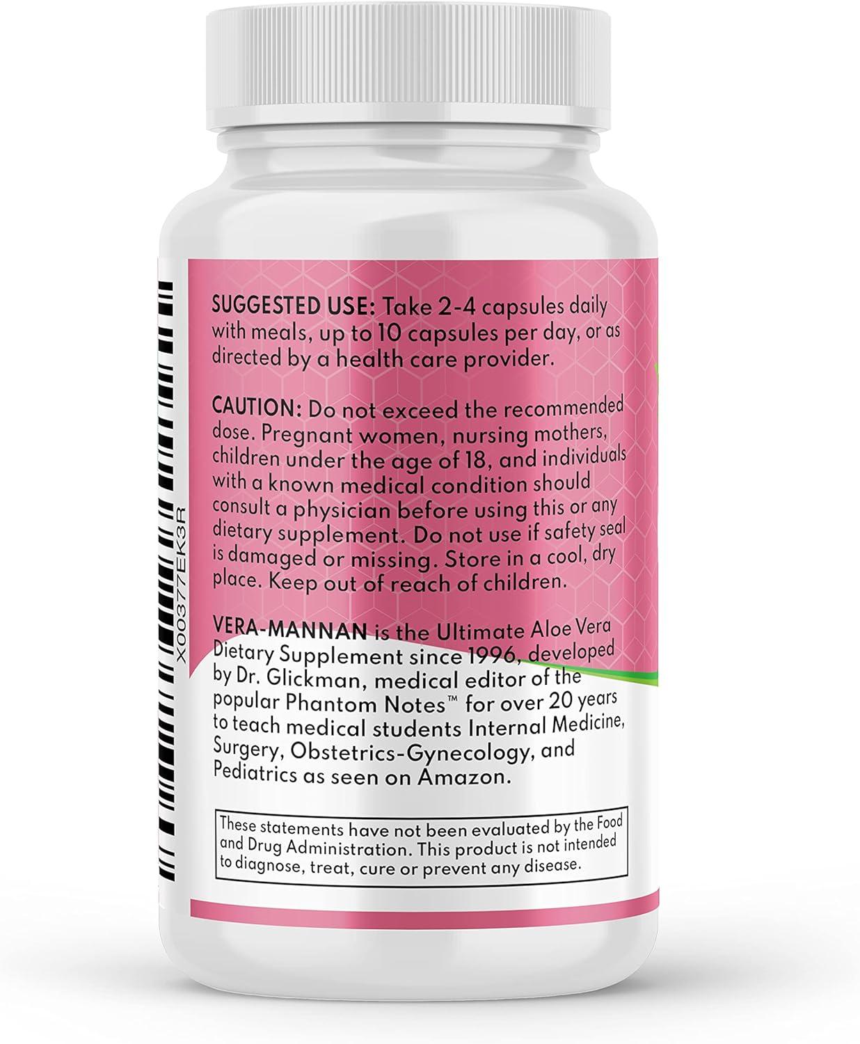 Dr. Glickman's Vera-Mannan Aloe Vera Supplement - 60 Capsules, 1 Bottle ...