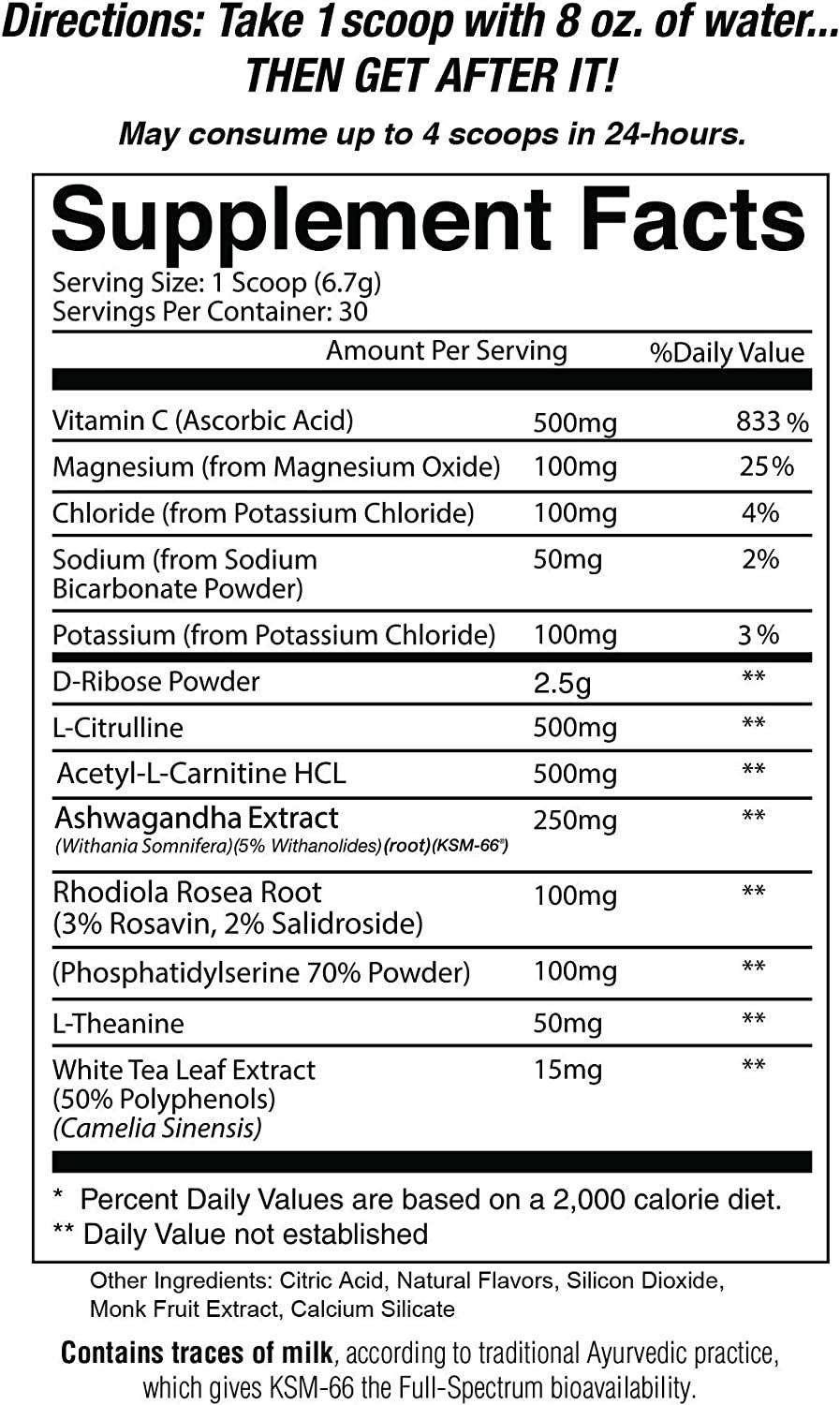 Jocko Discipline Stim Free Pre-Workout Powder - All-Natural Supplement ...
