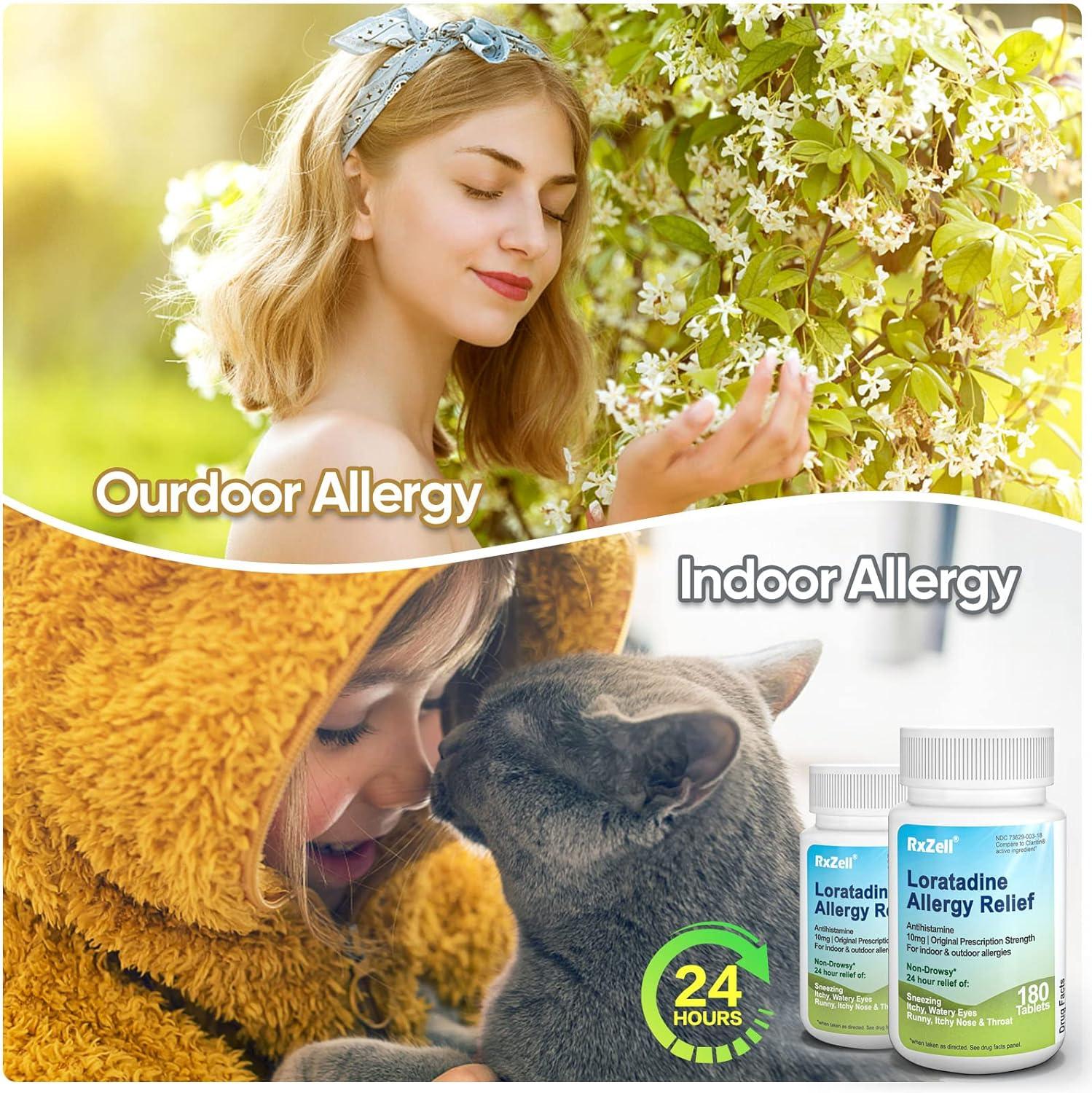 RXZELL Allergy Relief Loratadine 10mg - 180 Tablets - Non-Drowsy ...