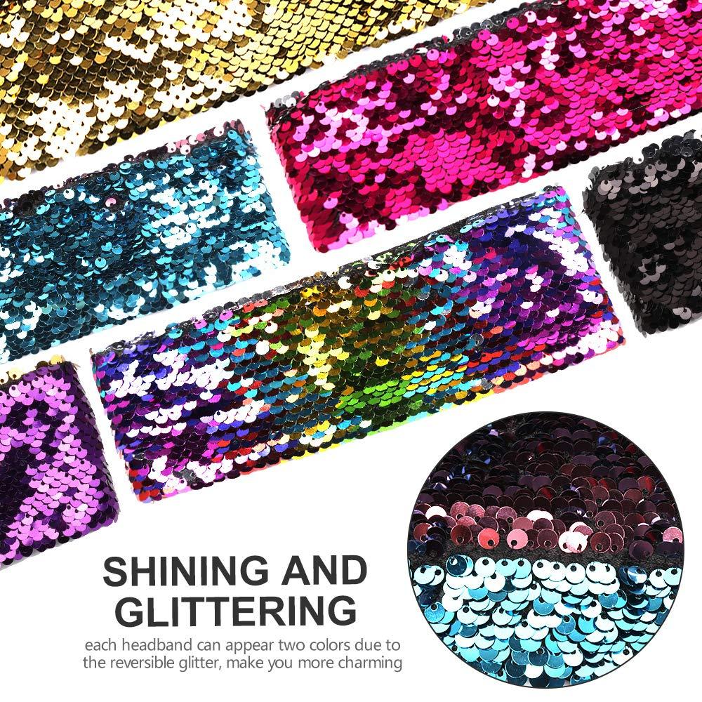 YGDZ Sequins Headbands for Girls - 10pcs Glitter Elastic Hair Bands, 1. ...