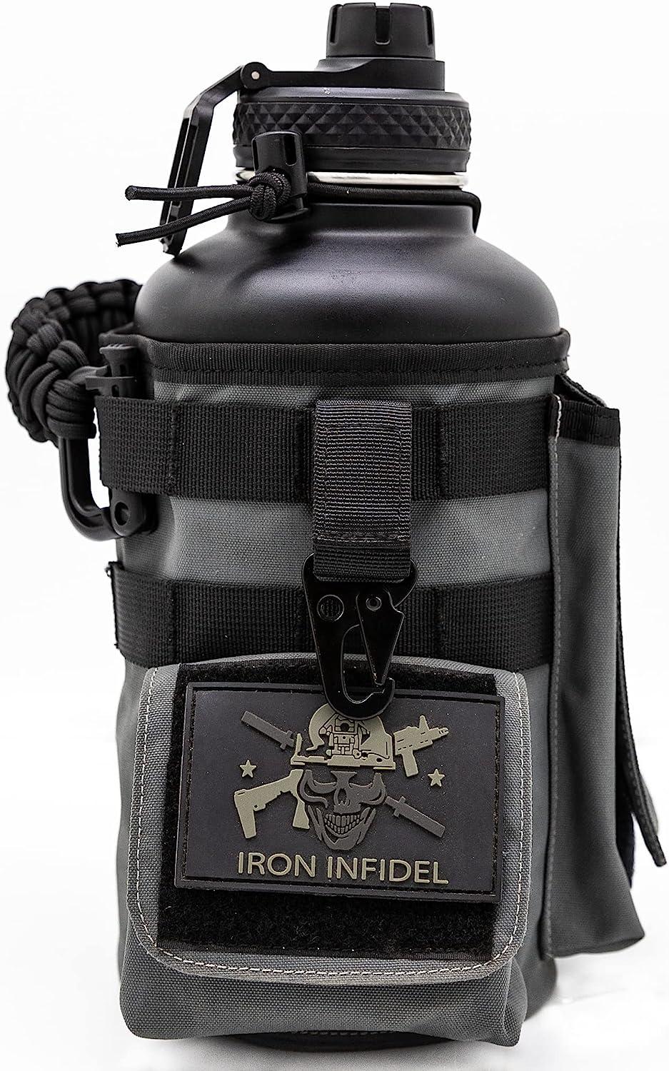 Iron Infidel Battle Bottle - 64 oz Insulated Water Jug with Paracord ...