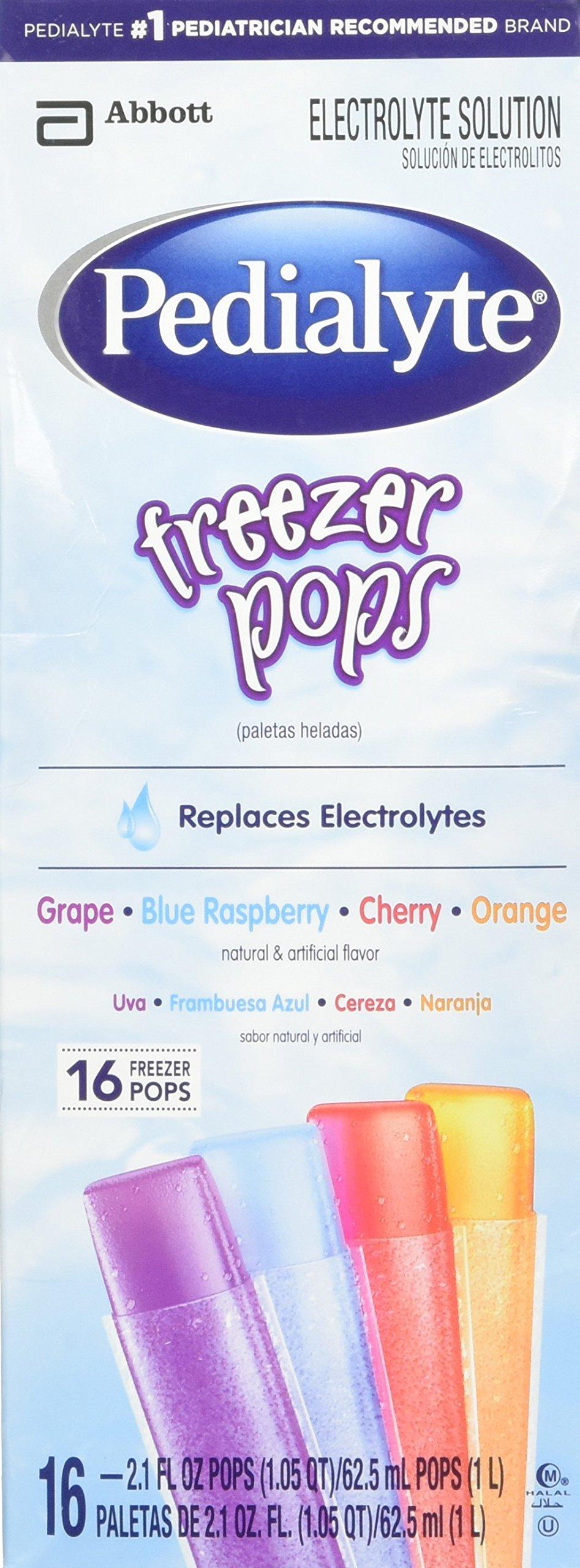 Pedialyte Freezer Pops - Assorted Flavors - 2.1 oz - 16 ct x 2 Packs ...