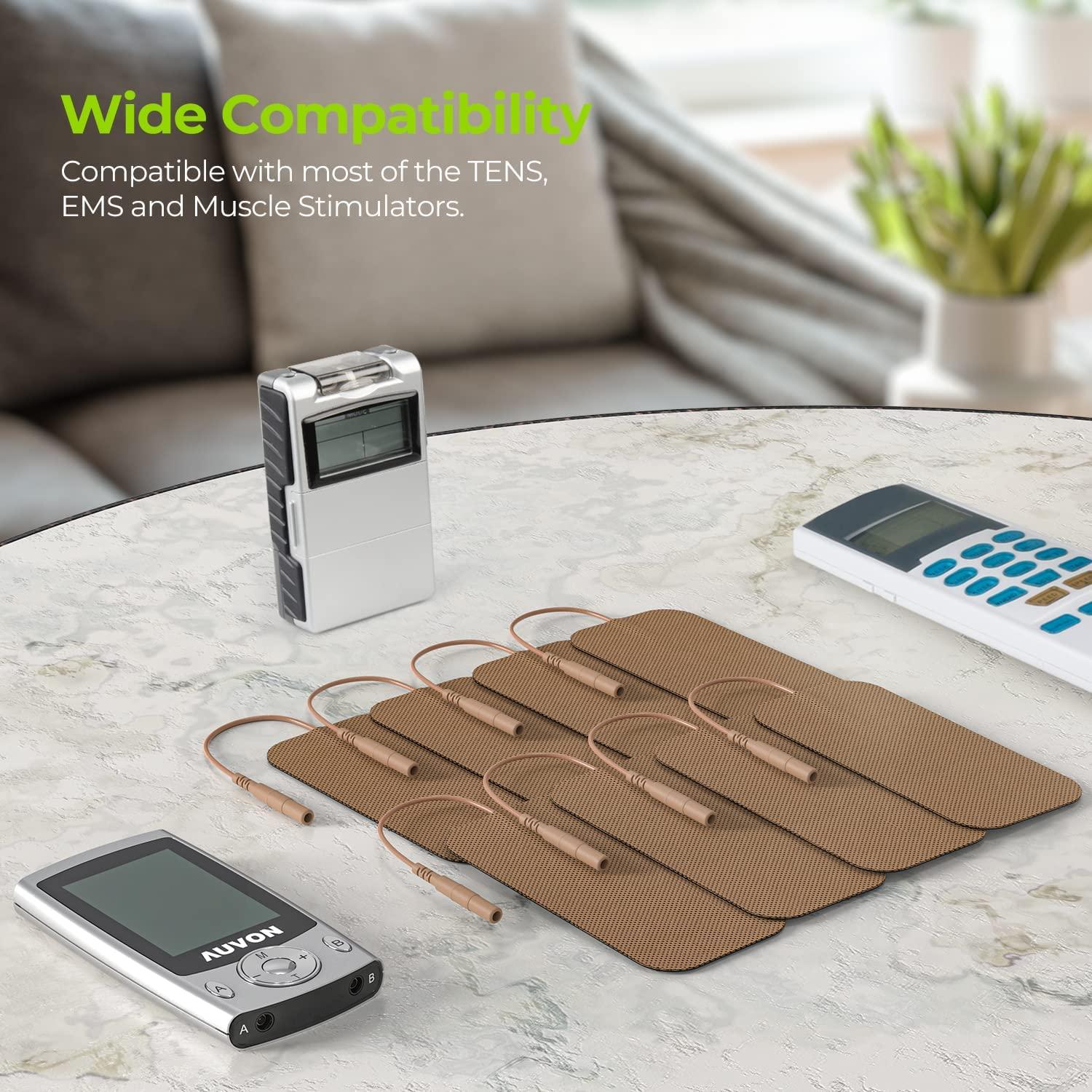 AUVON TENS Unit Pads 2"X4" 8 Pcs 3rd Gen Latex-Free Rectangular ...