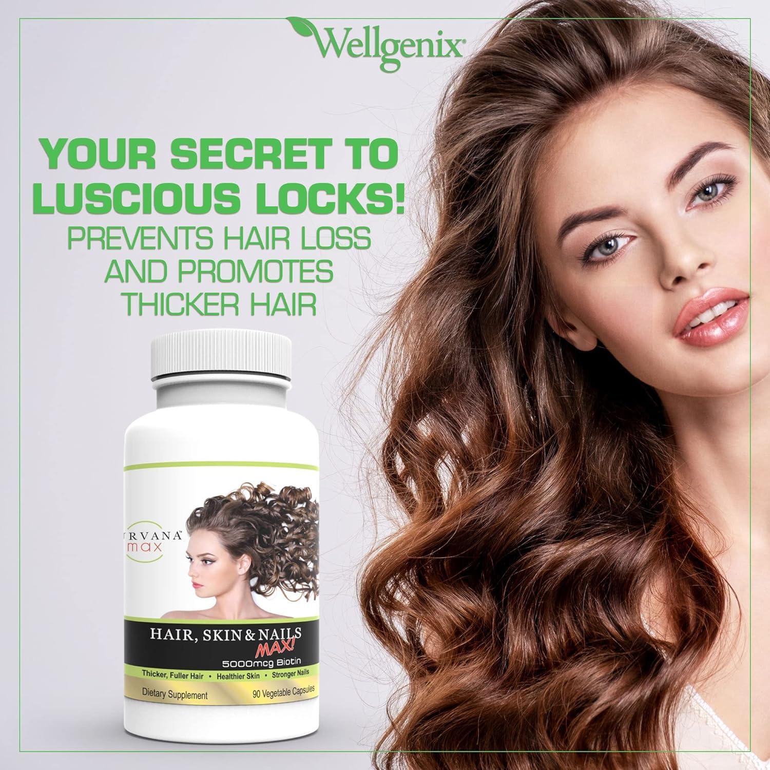 Double Strength Biotin 5000 MCG Hair Skin and Nails Vitamin Capsules ...