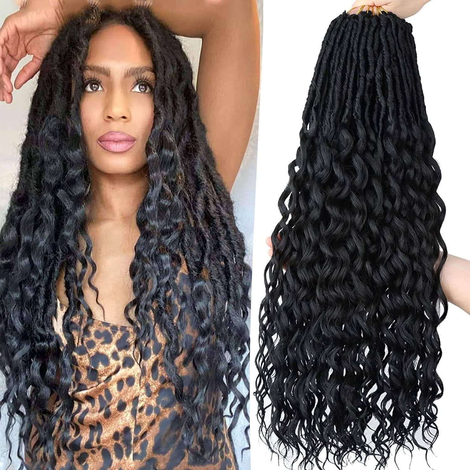 24 Inch Faux Locs Crochet Hair | Soft Goddess Locs Crochet Braids | 6 ...