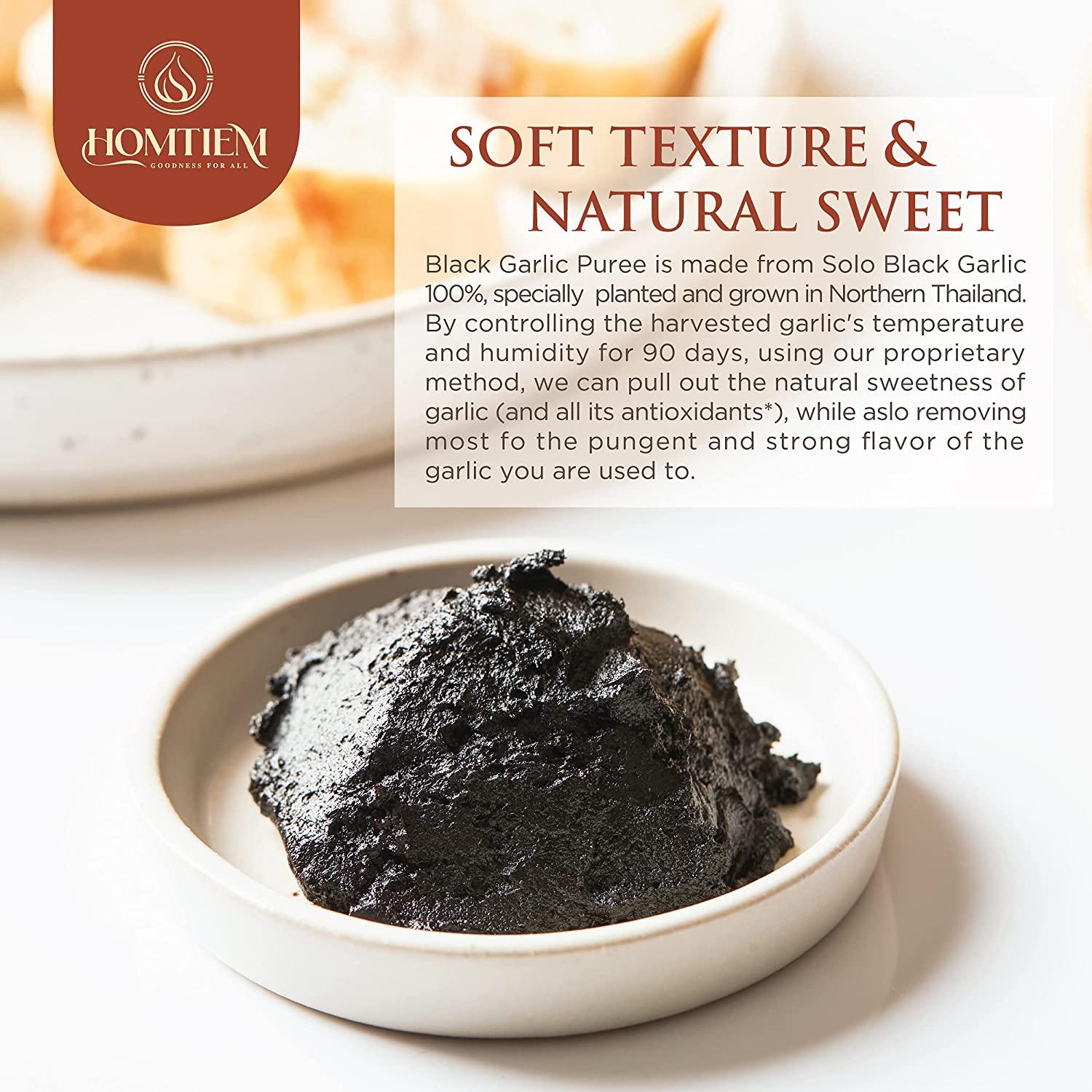 Homtiem Black Garlic Puree 5.29 Oz - 100% Solo Black Garlic, High in ...