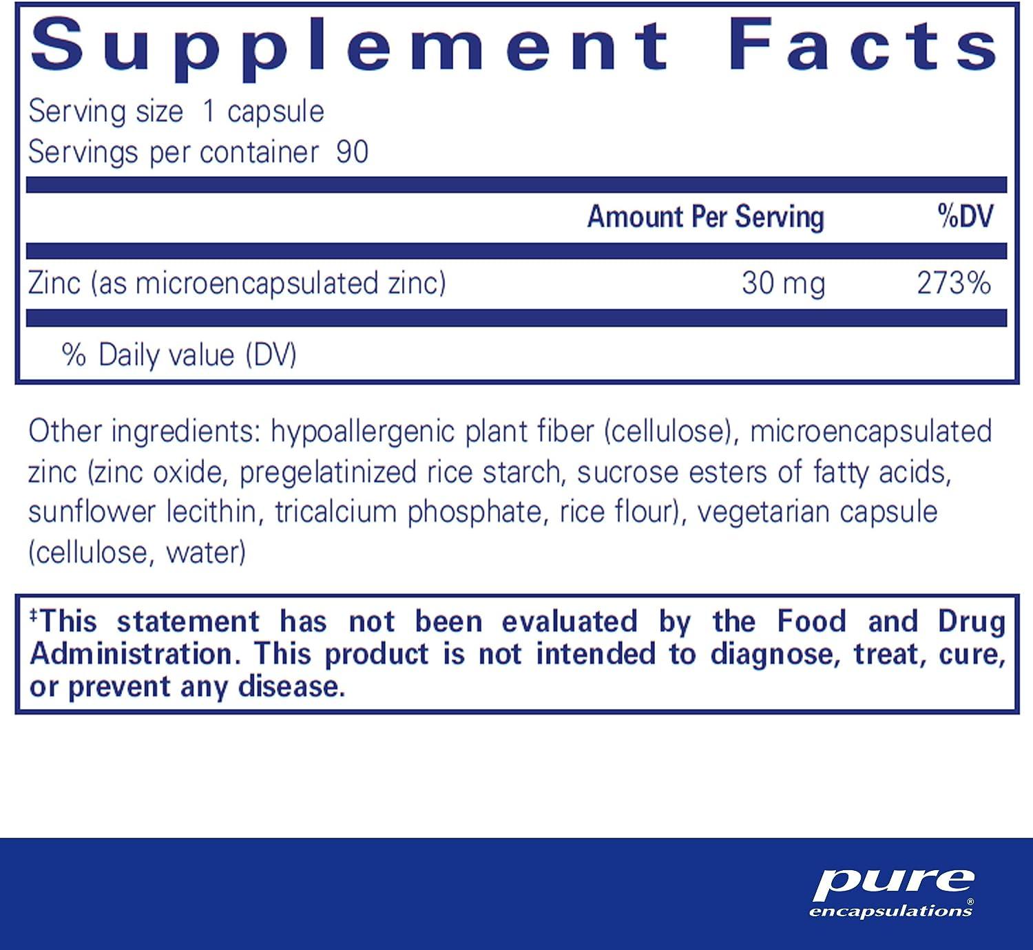 Pure Encapsulations UltraZin Zinc | Enhanced Absorption for Metabolism ...