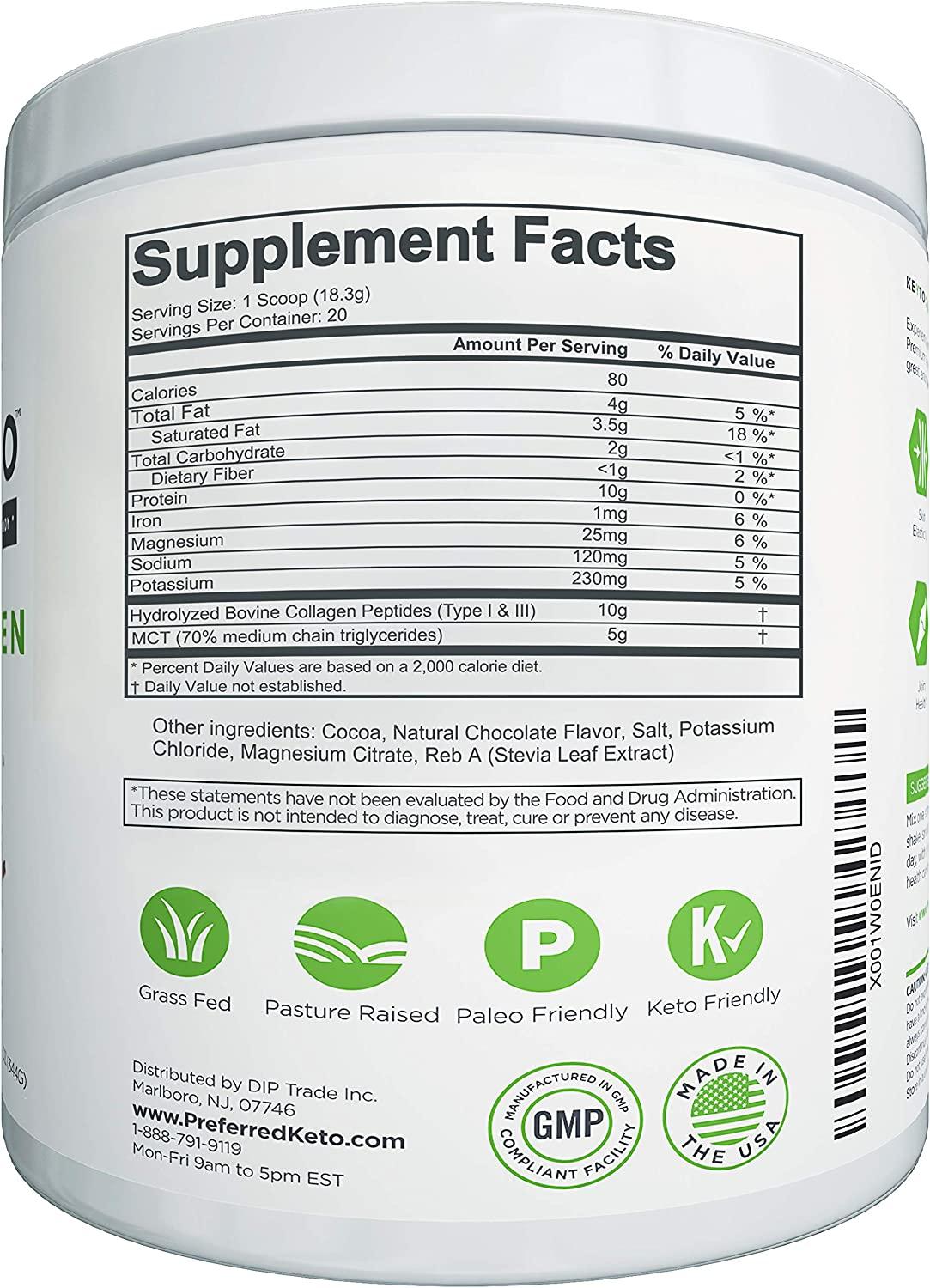 Keyto Keto Collagen Protein Powder with MCT Oil | Grass Fed Hydrolyzed ...