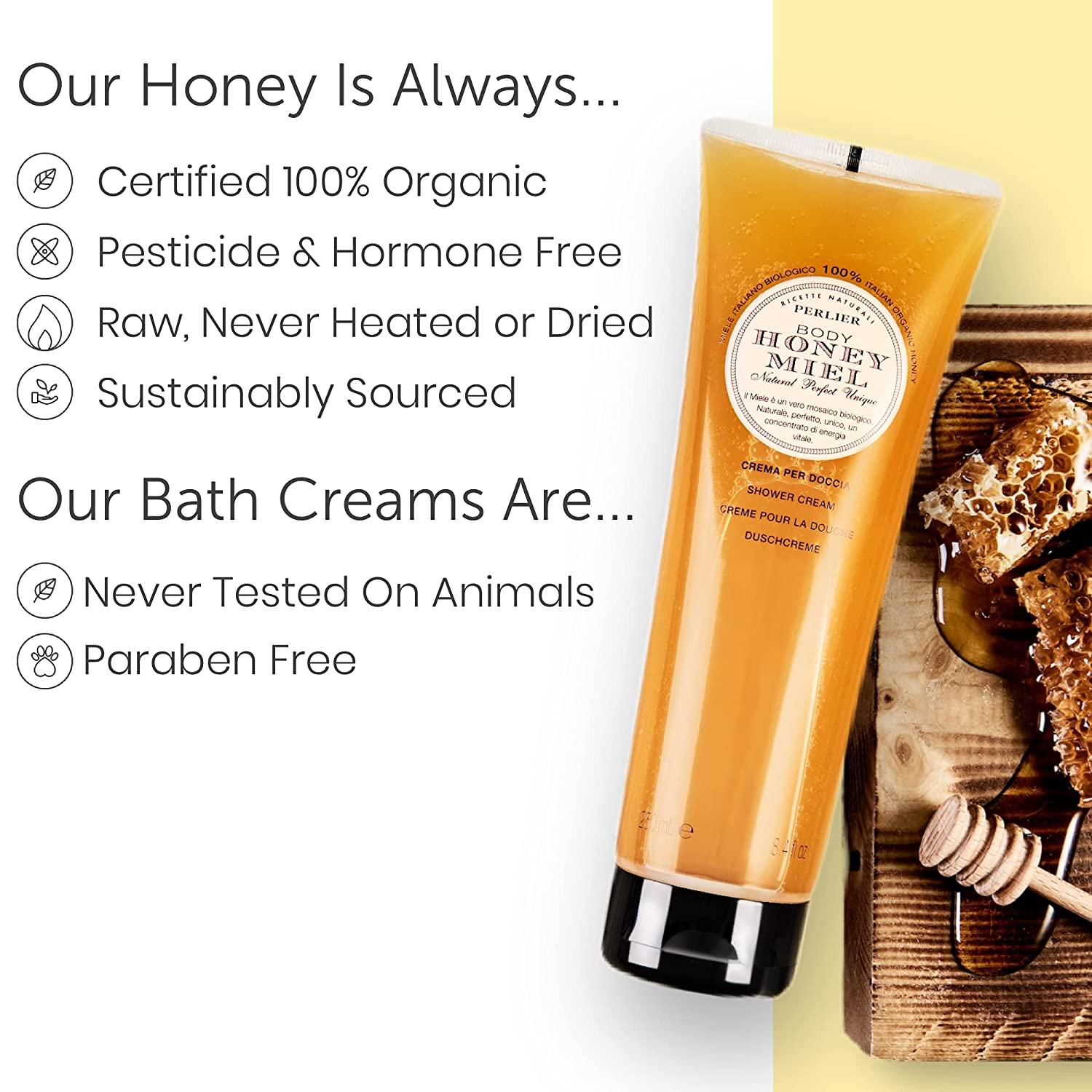 Perlier Sweet Honey Miel Shower & Bath Cream - 100% Organic Italian Honey - 101.3 Fl Oz ...