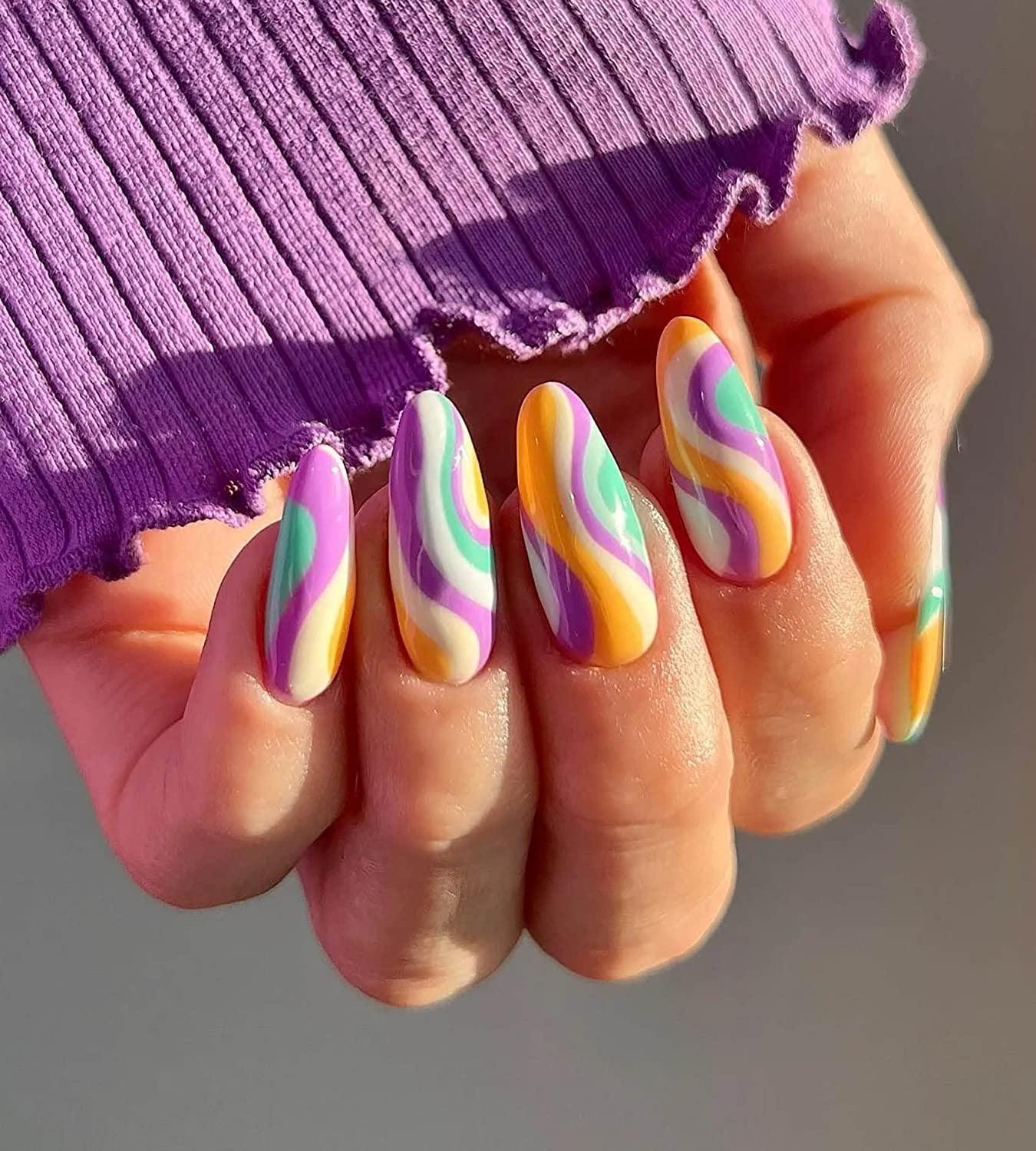 Candy Swirl Nails