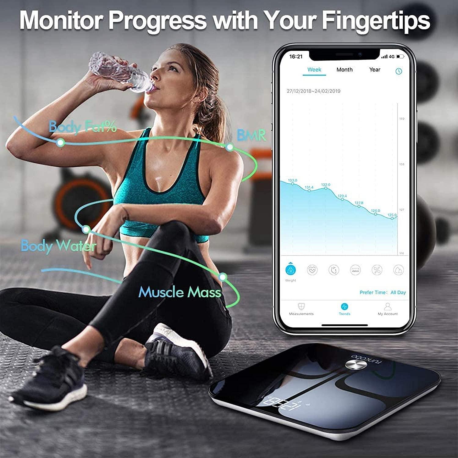 Runcobo Smart Scale - Wi-Fi Bluetooth Digital Weight Scale with Body ...