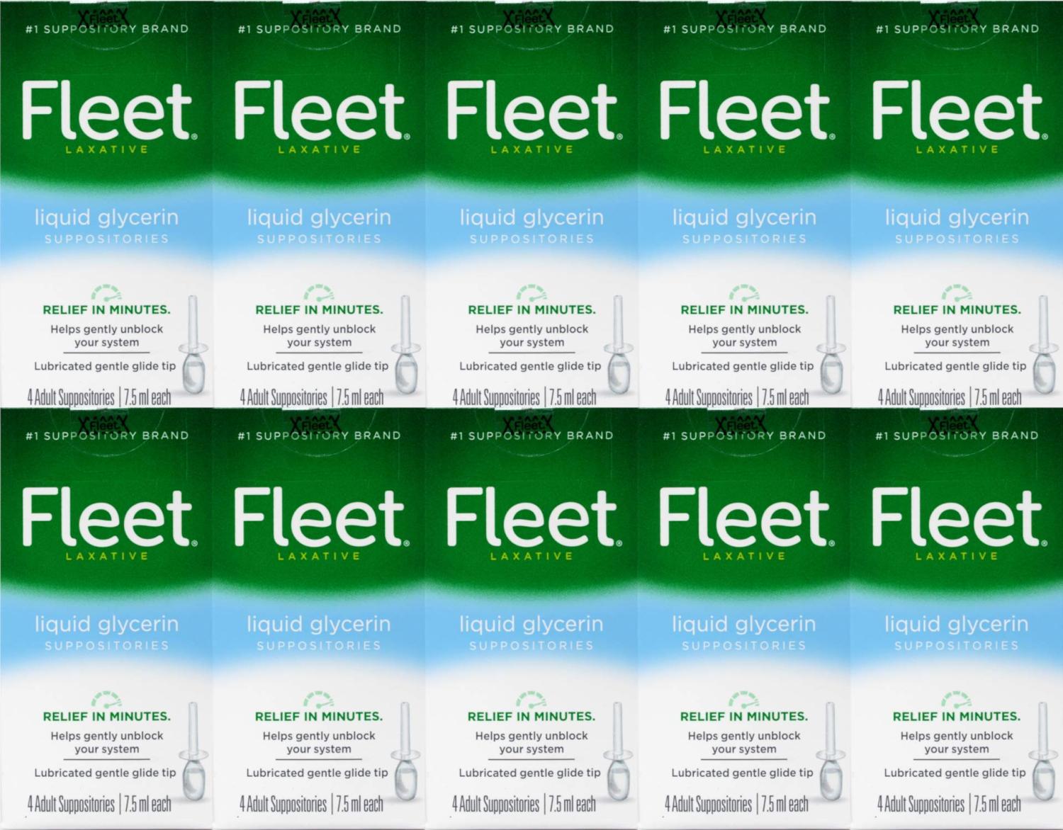 Fleet Liquid Glycerin Suppositories 4ct x 10 Pack - Fast-Acting Relief ...