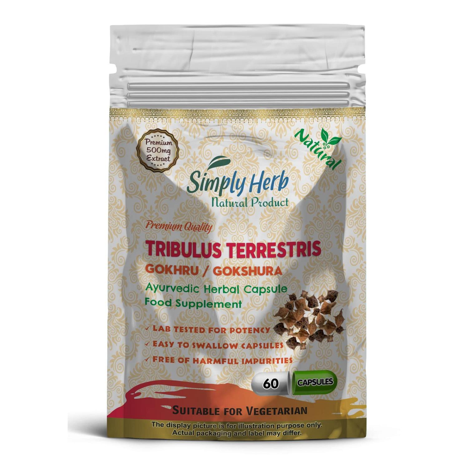 Tribulus Terrestris - Gokhru Capsule (60 Capsules) 60 count (Pack of 1 ...