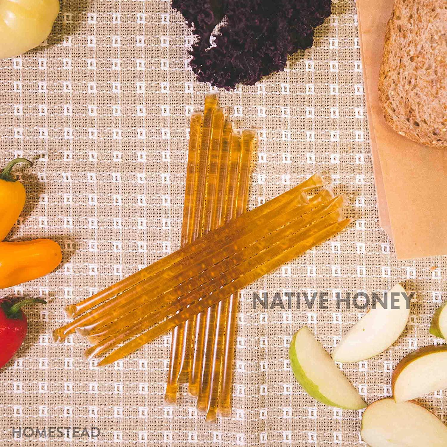 FM Native Honey Sticks (100 ct) - Pure Honey Infused Sticks for Natural ...