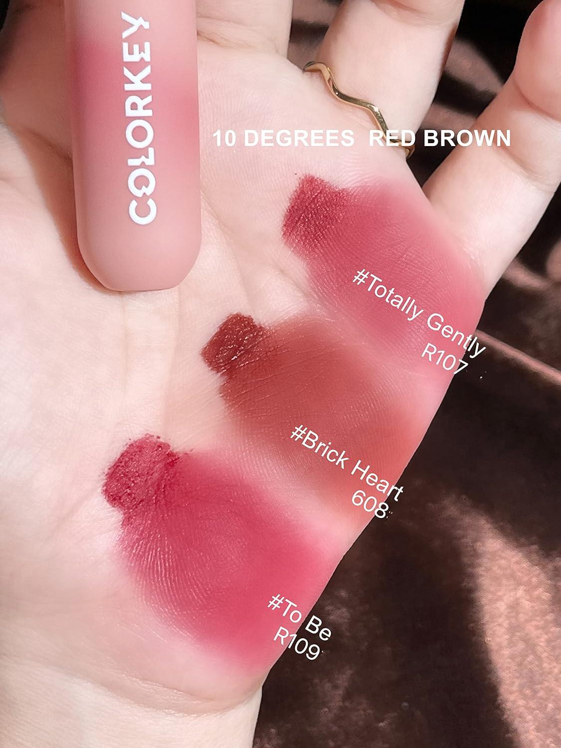 COLORKEY Velvety Mousse Fluffy Lip Mud (608 Brick Heart) - Long Lasting ...