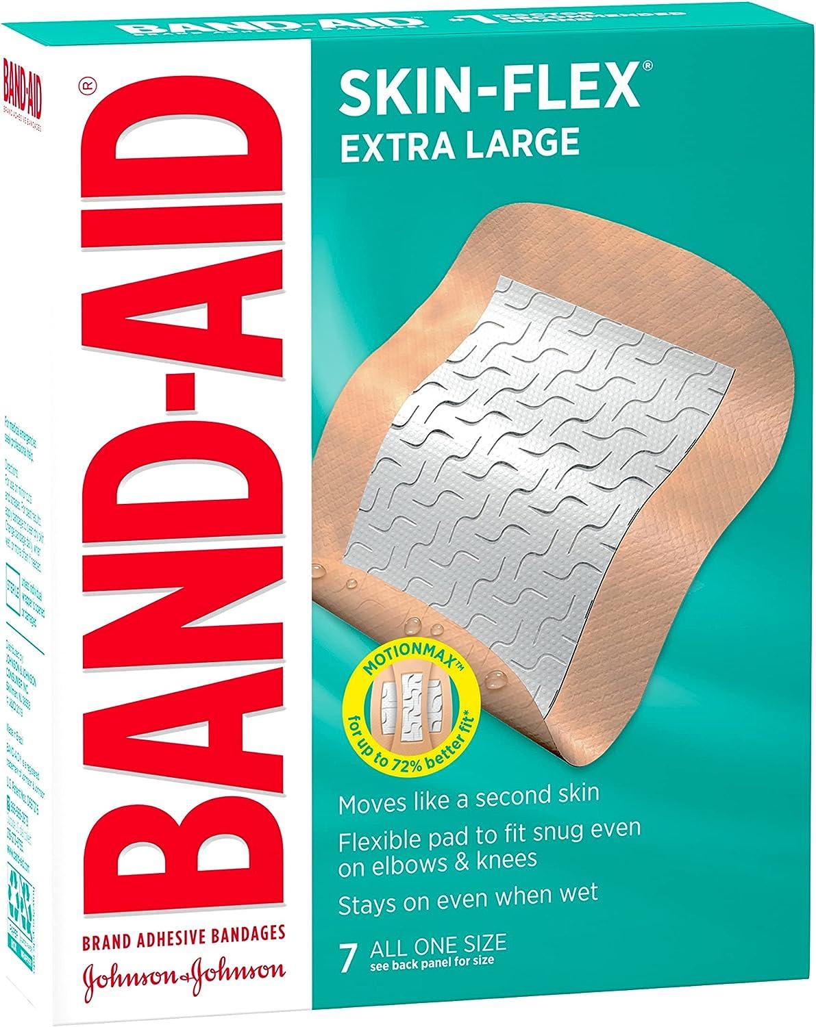 Band-Aid Skin-Flex Adhesive Bandages for First Aid - Flexible Sterile ...