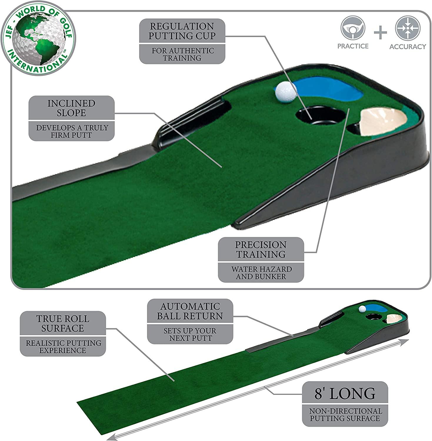 JEF World Of Golf Hazard Deluxe Putting Mat - Green | Improve Your ...