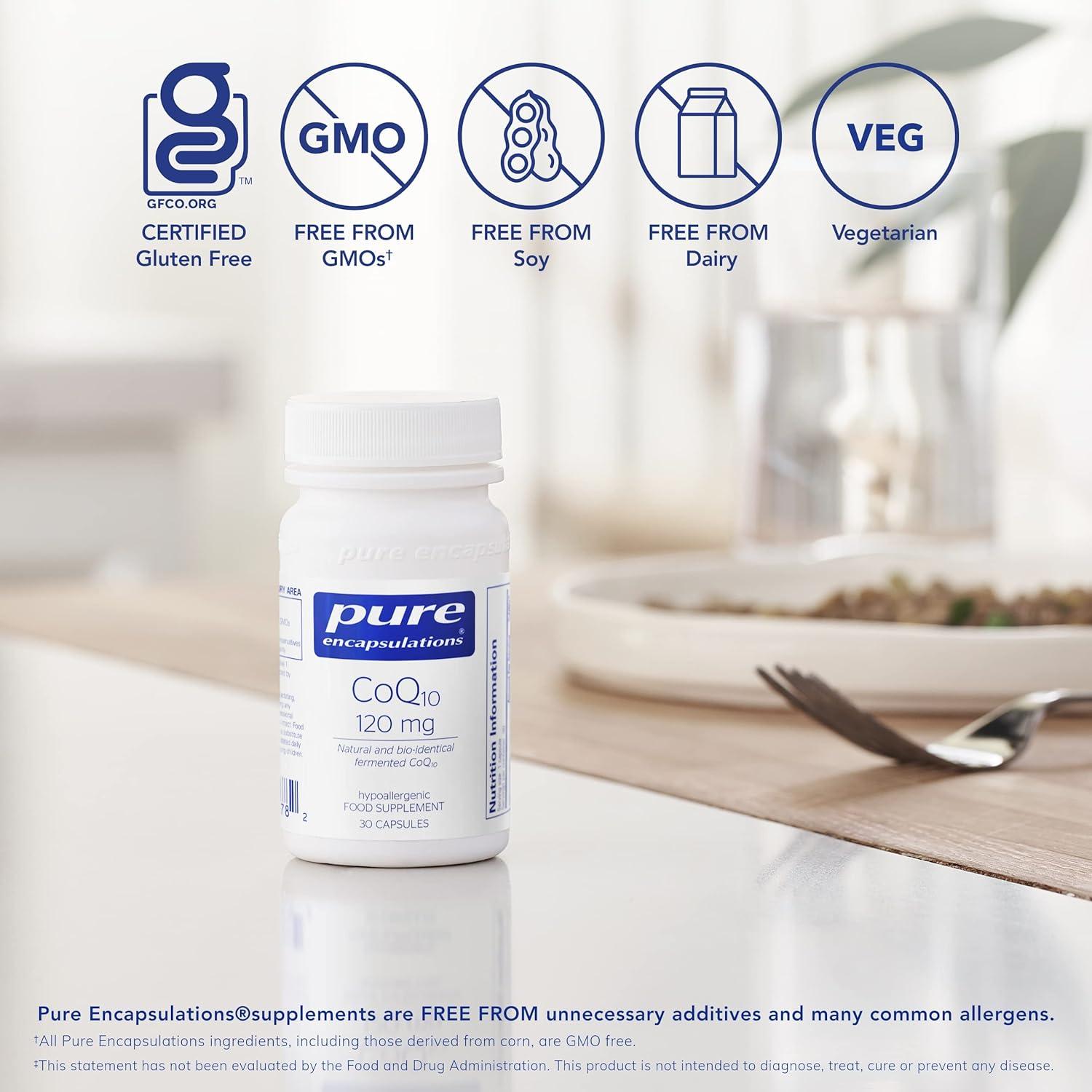 Pure Encapsulations - CoQ10 120mg - Natural and Bio-Identical Fermented ...