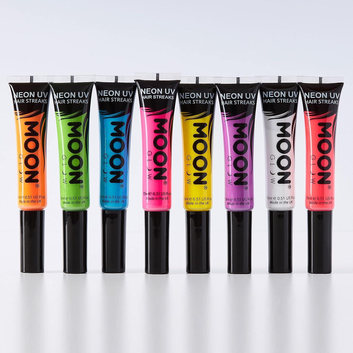 Moon Glow Neon UV Hair Colour Streaks in Intense Yellow - Temporary ...