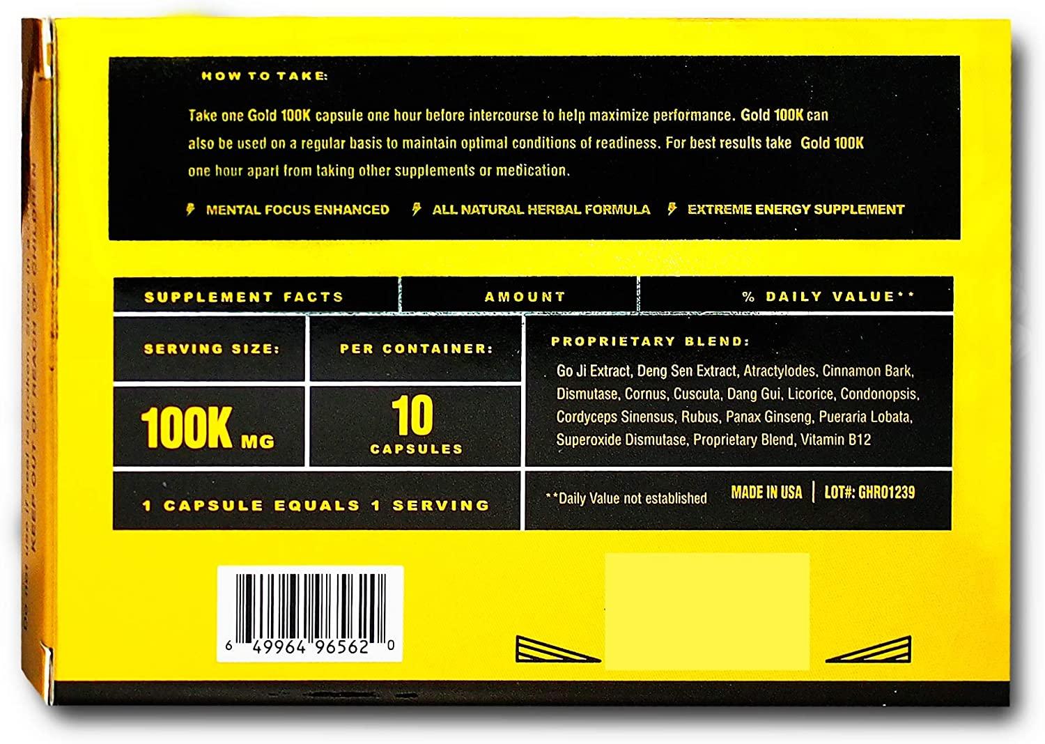 Special Edition Gold Pill 20 Capsules - Male Performance Enhancer for ...