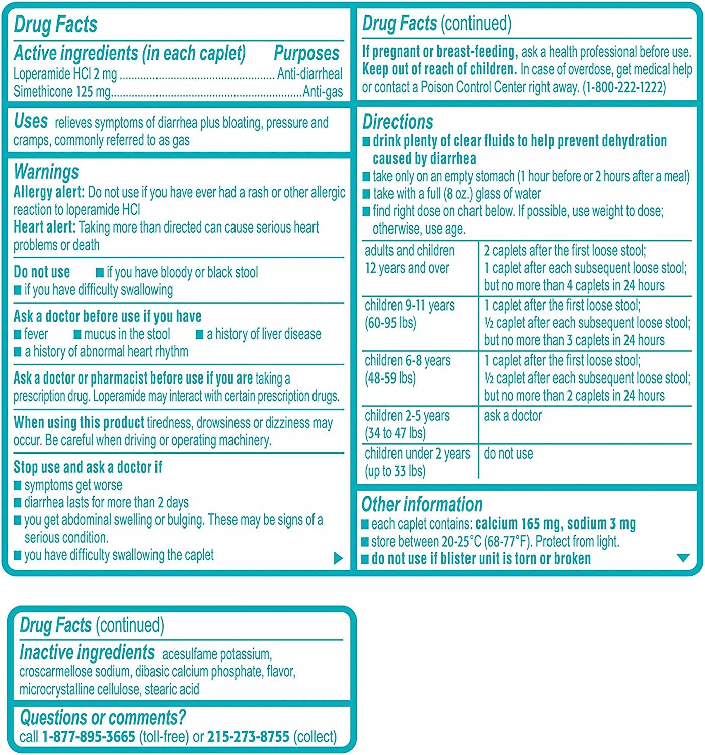Imodium Multi-Symptom Anti-Diarrheal Caplets 12 ct. - Loperamide HCl ...