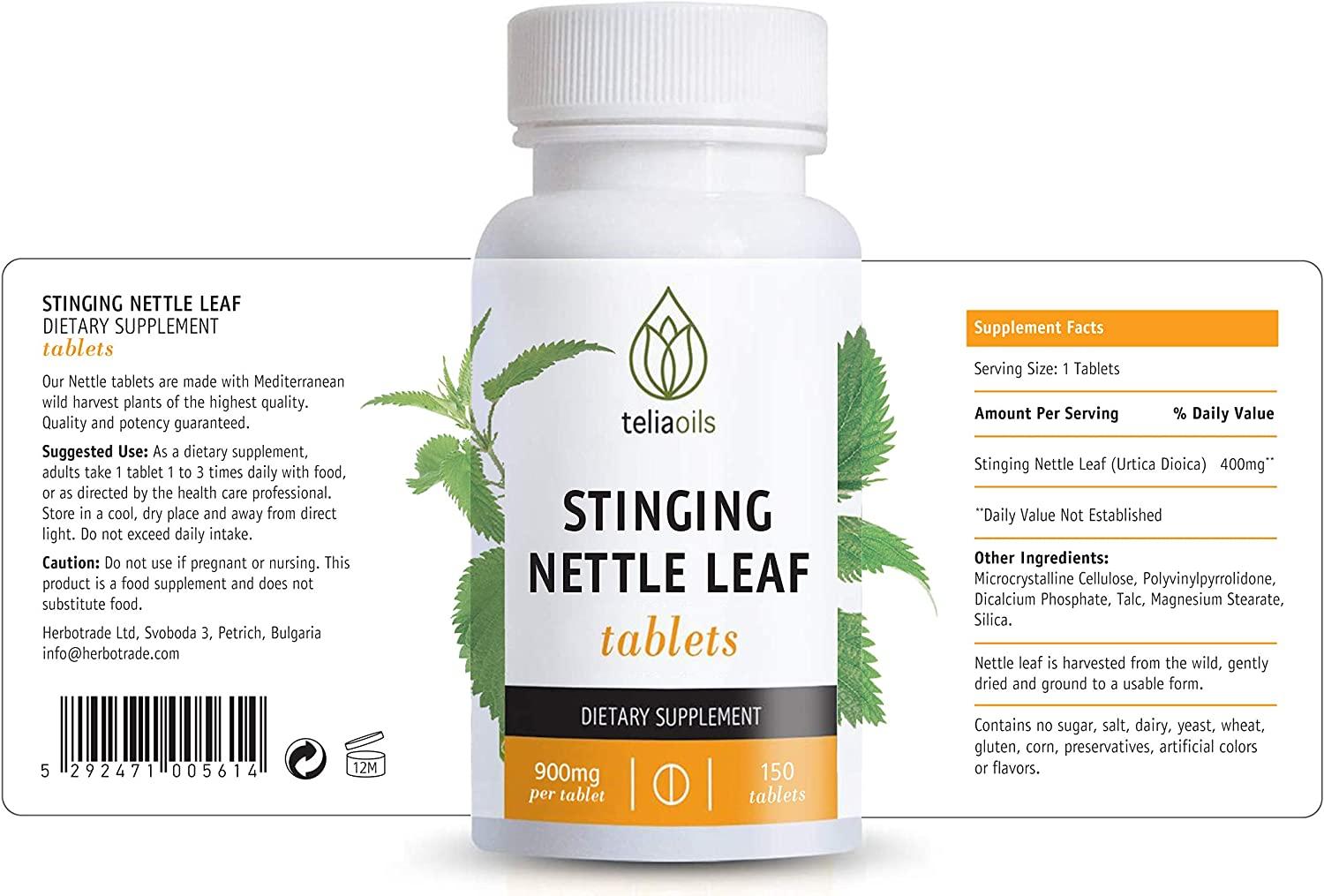 Teliaoils Stinging Nettle Leaf 900mg Capsules - Natural Herbal ...