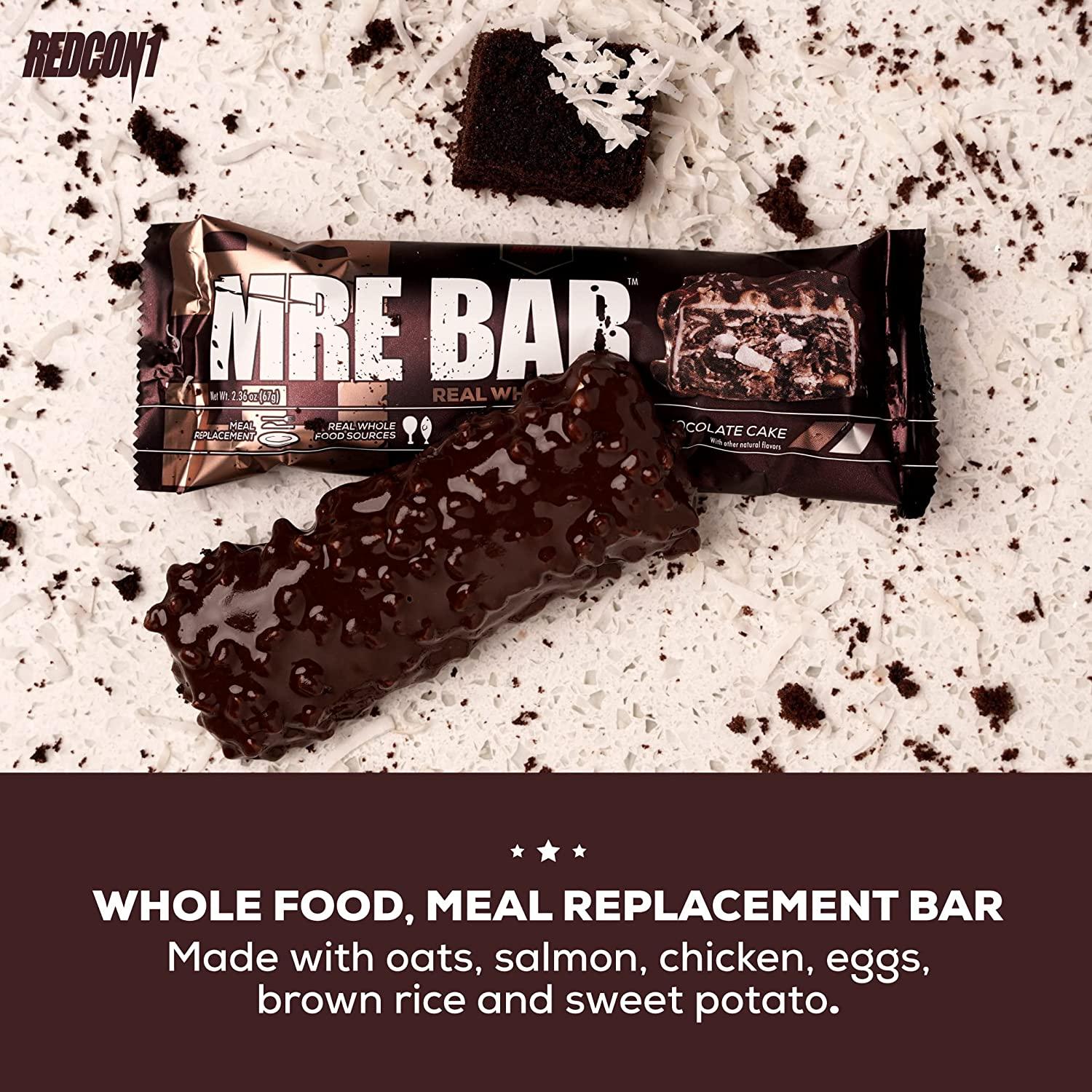 Redcon1 MRE Bar - German Chocolate Cake, 12 Bars - 20G Protein, Real Whole Food Ingredients ...