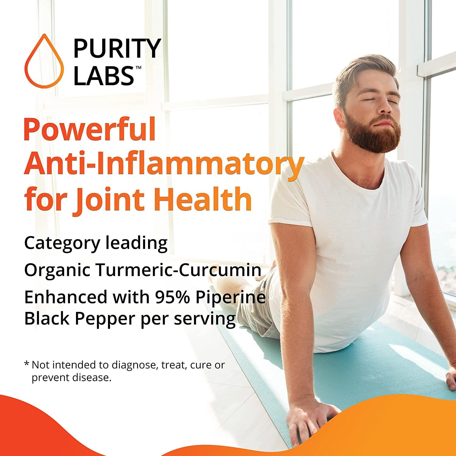 Purity Labs Organic Turmeric Curcumin Supplement - Vegan Heart, Brain ...