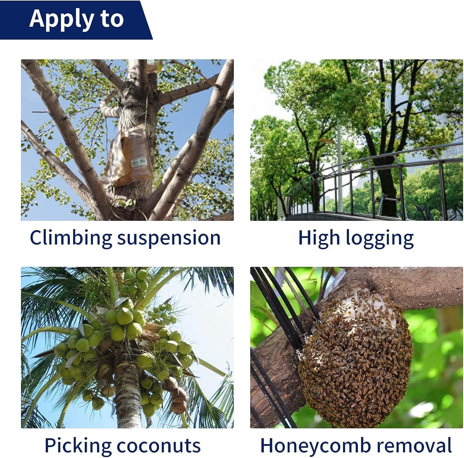 Huyear Pole Climbing Spike Hook Set with Adjustable Lanyard Rope ...