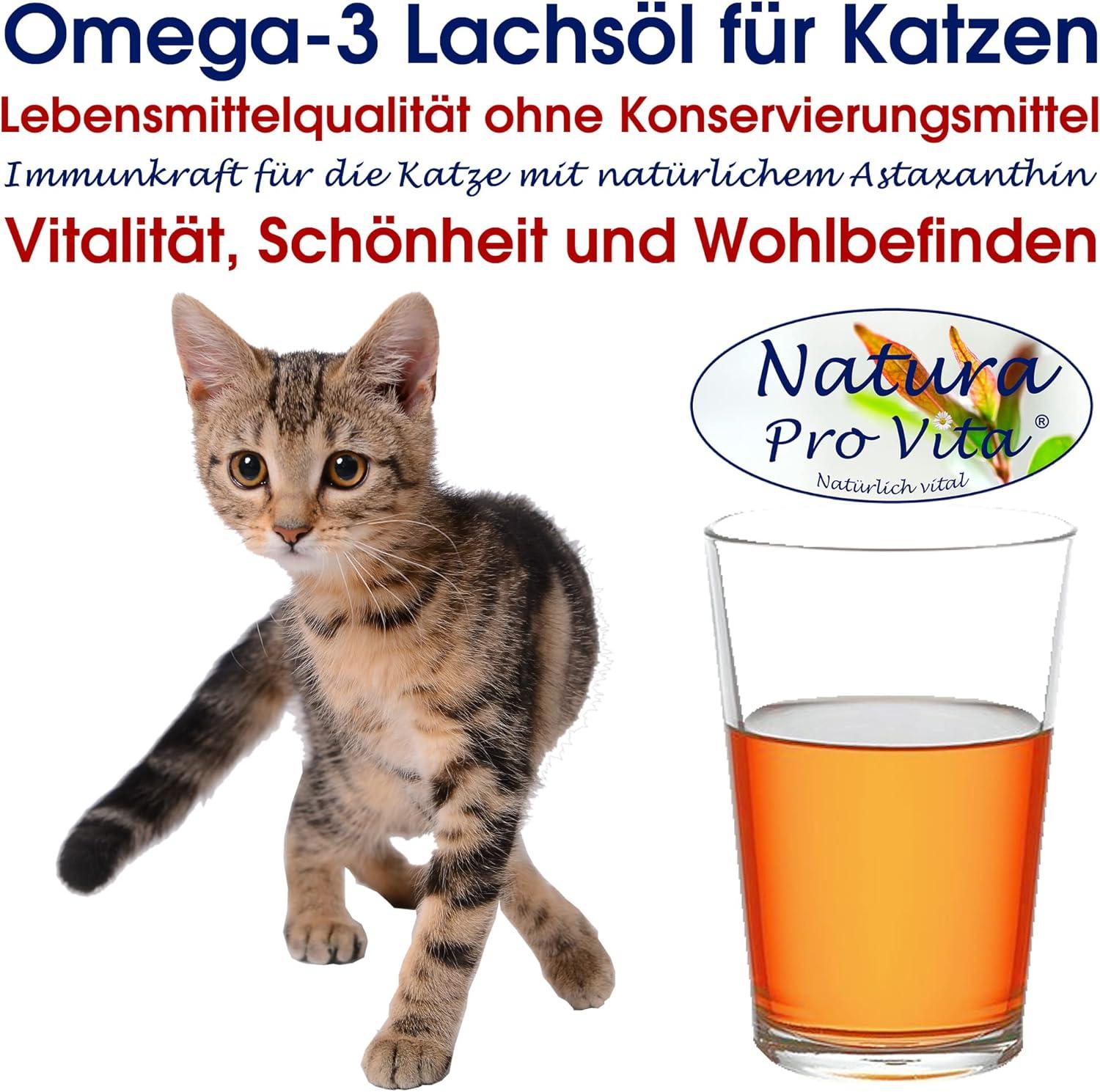 Premium Salmon Oil for Cats - Omega-3 Cold-Pressed Fish Oil - 500ml ...