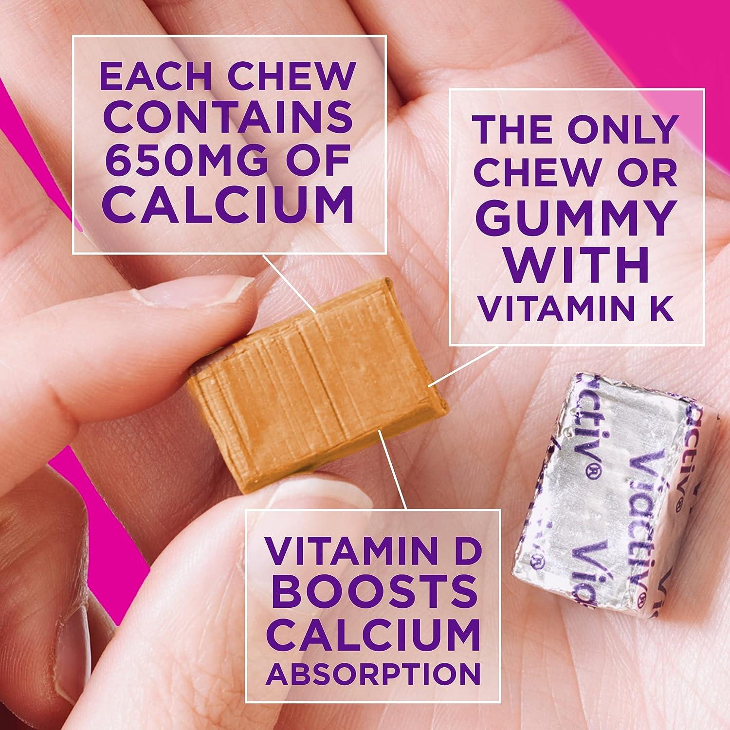Viactiv Calcium +Vitamin D3 Supplement Soft Chews Caramel 60 Chews ...