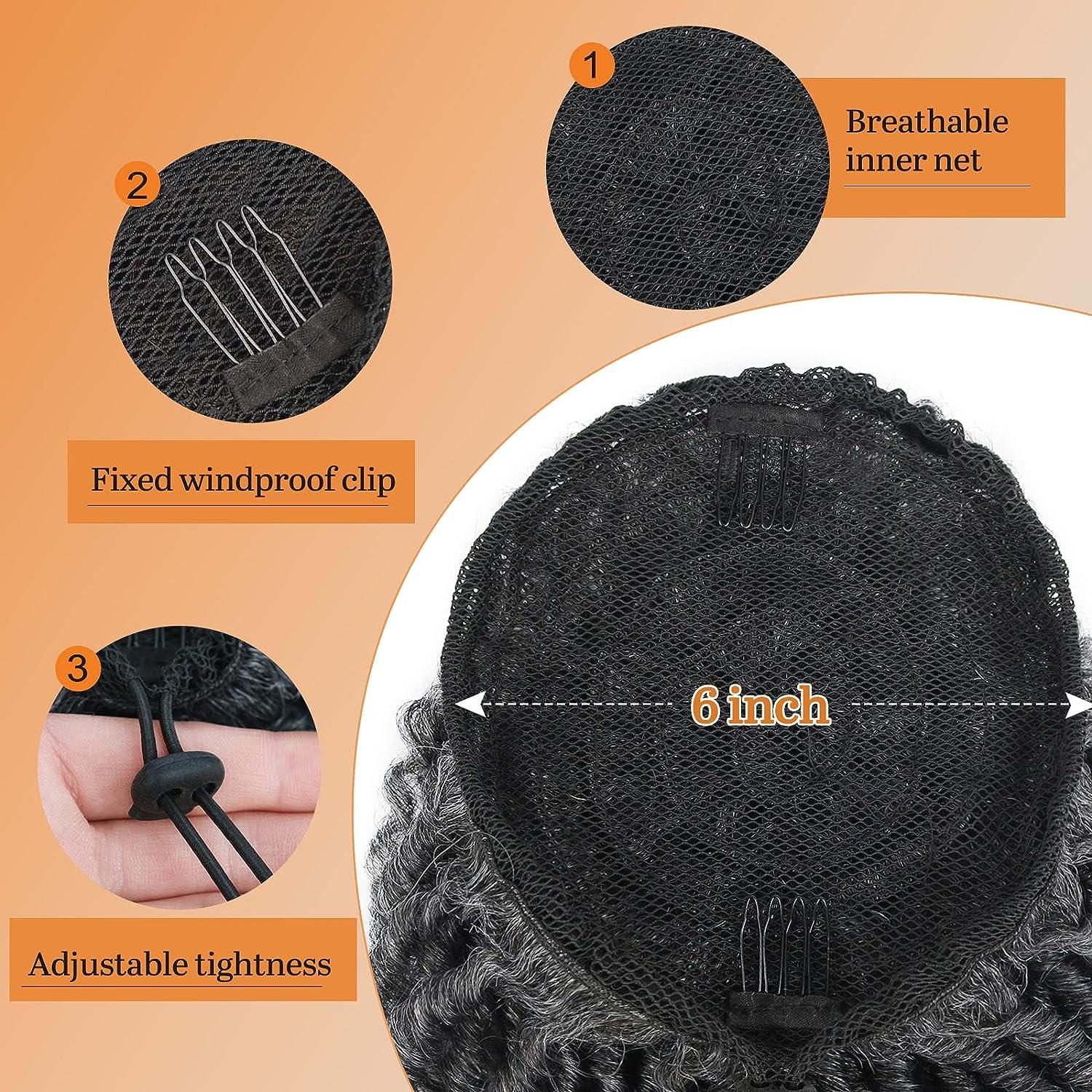 SCENTW Grey Dreadlock Ponytail Extensions for Women | Drawstring Clip ...