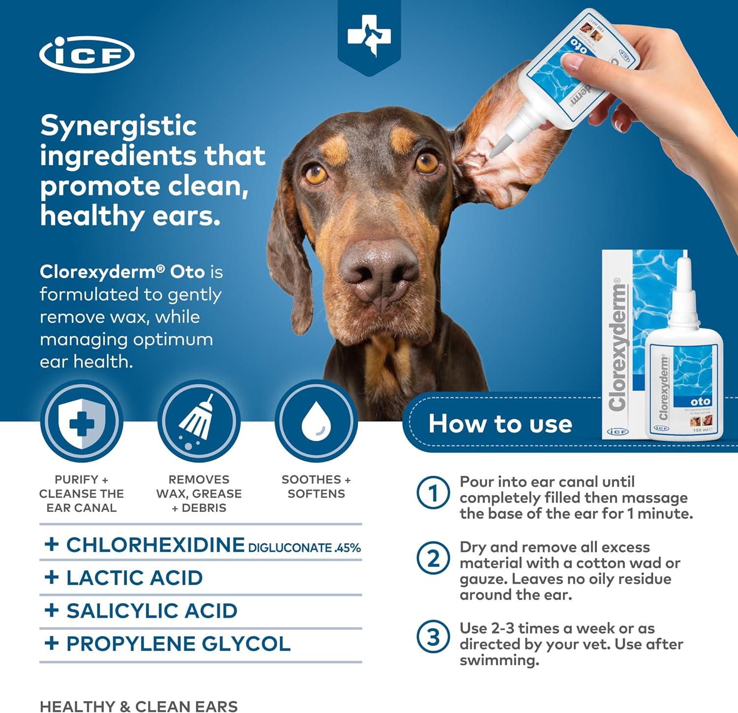 Clorexyderm Oto Ear Cleaner Solution for Cats & Dogs - 150ml | Buy Now ...