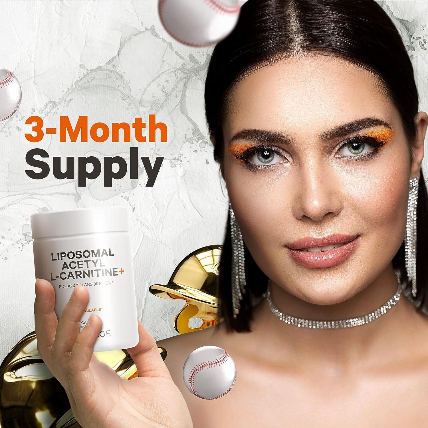 Codeage Liposomal Acetyl-L-Carnitine 500mg Supplement 3-Month Supply ...