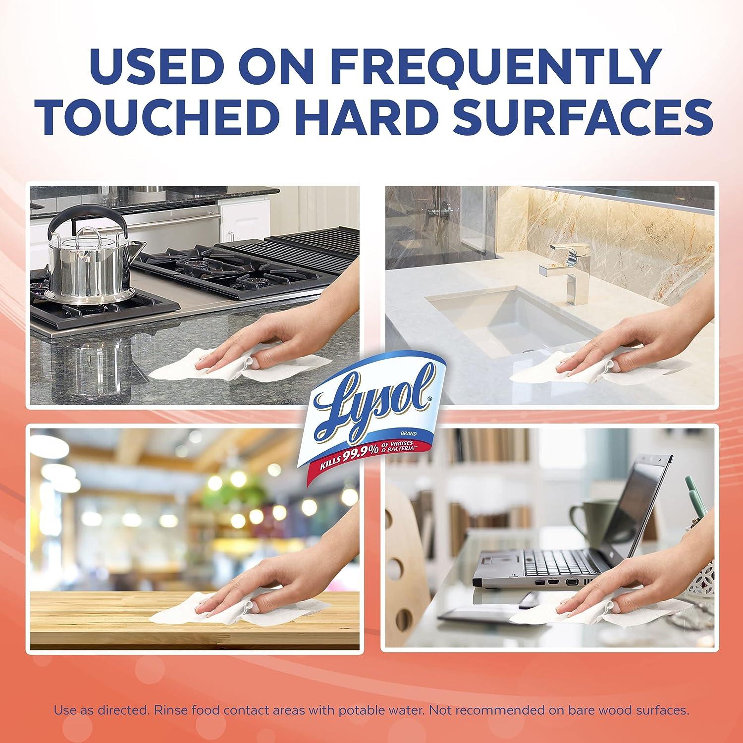 Lysol Mango & Hibiscus Disinfectant Wipes - 80 Count, Pack of 4 | Multi ...