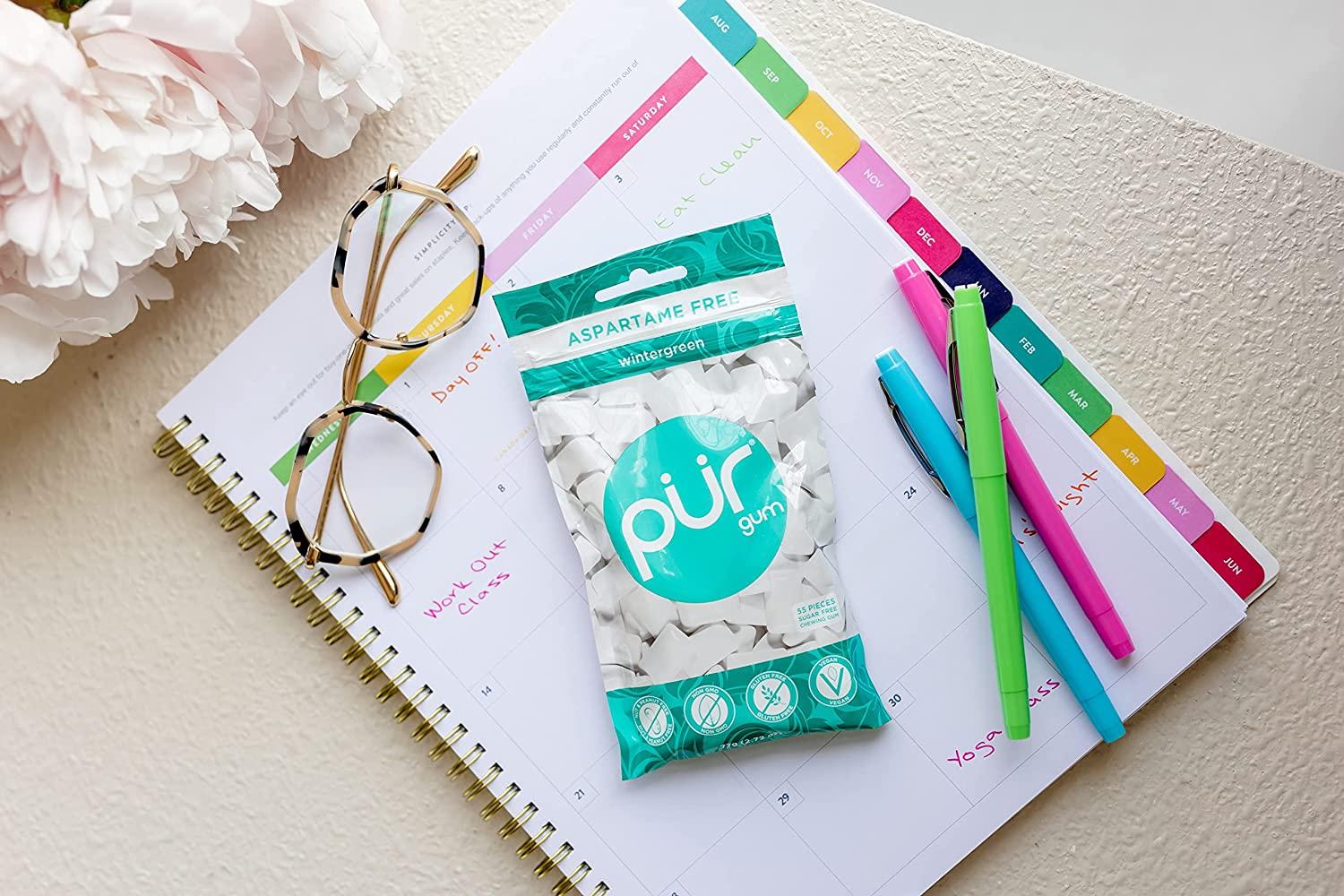 PUR Gum Wintergreen - Sugar Free, Vegan, Keto Friendly, 55 Pieces | Buy ...