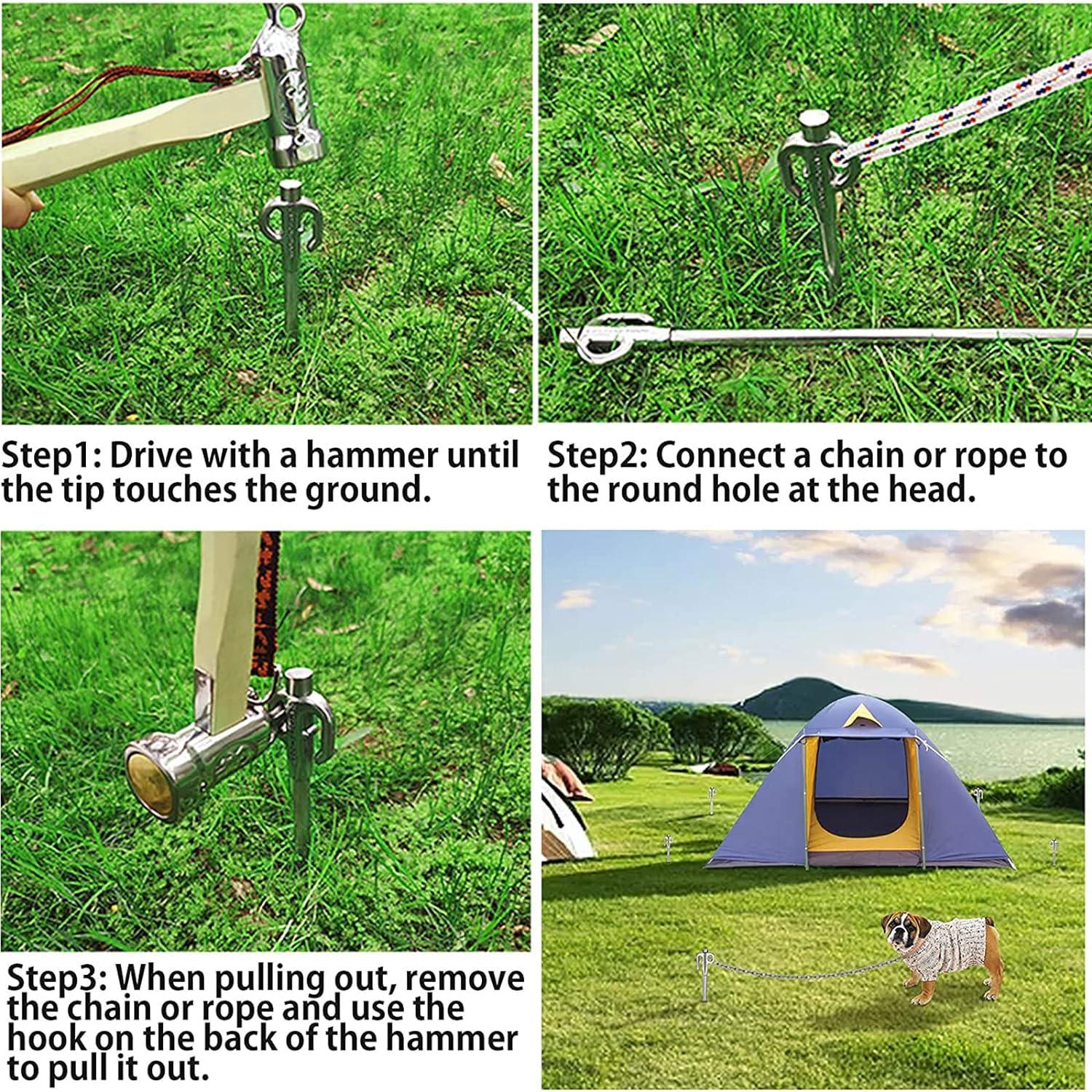 Campingmoon Dog Tie Out Stake 360 Swivel Heavy Duty Strongest Dog ...