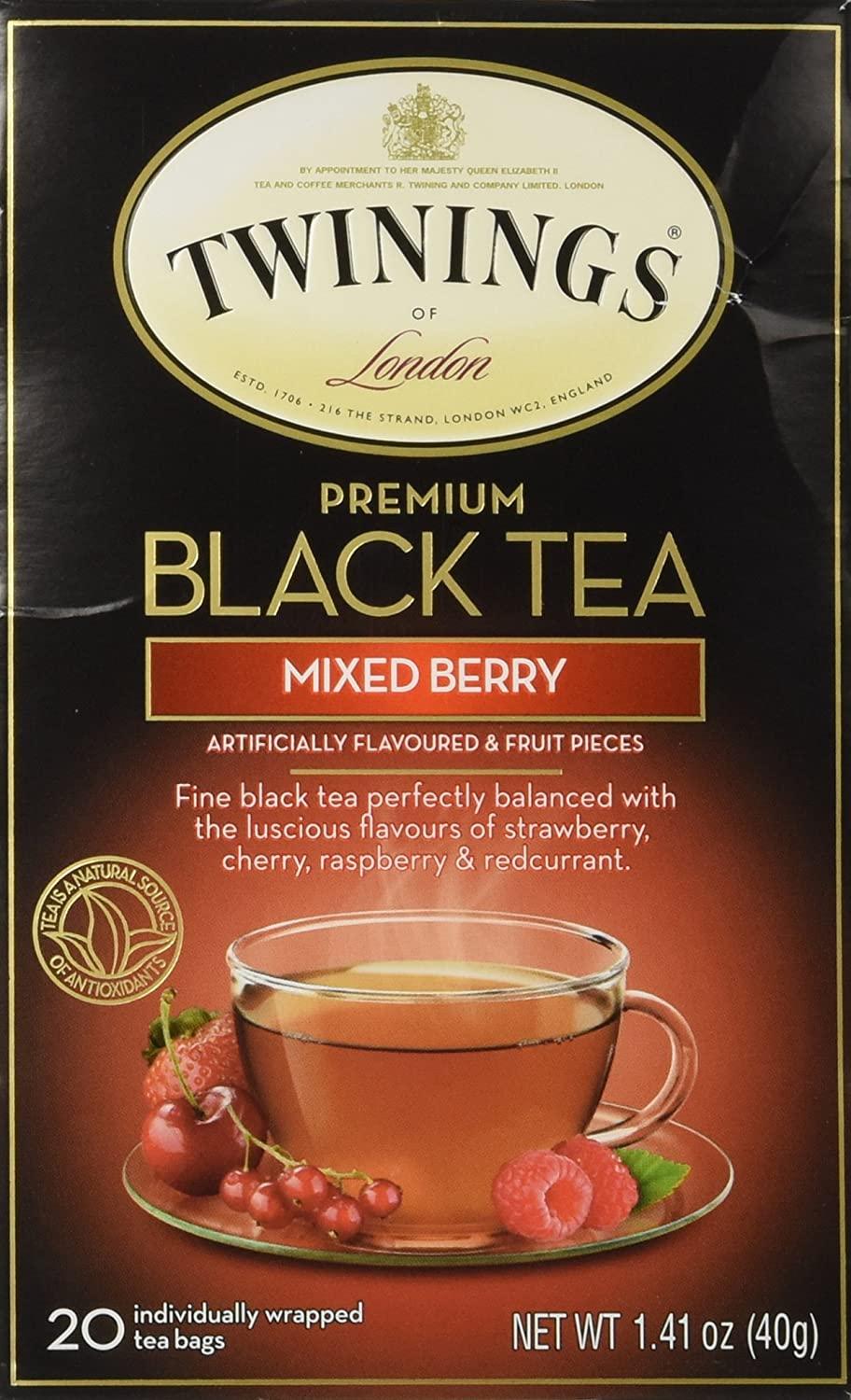 Twinings Premium Black Tea Mixed Berry - 20 Tea Bags (1.41 oz ...