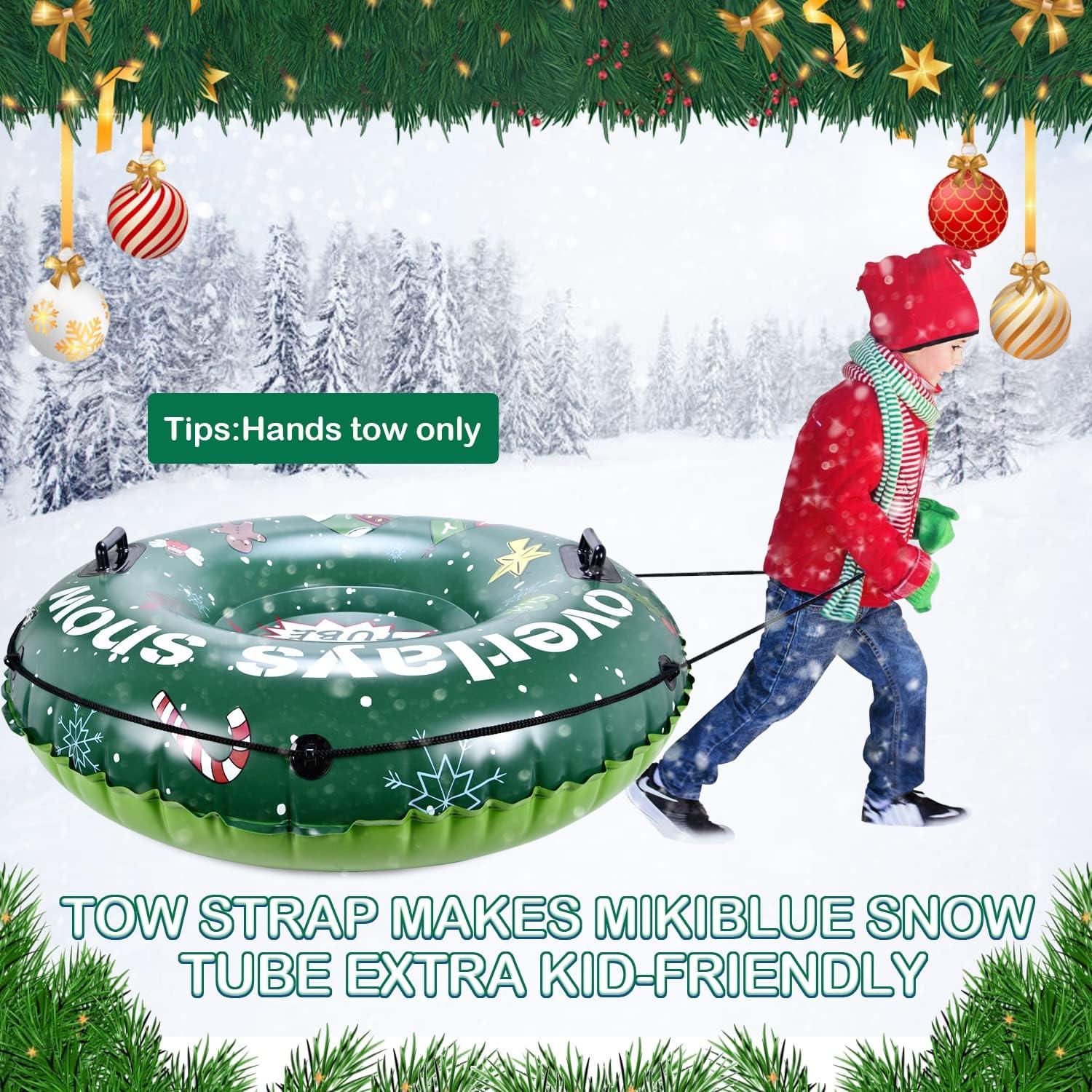 4.0 Inch Heavy Duty Inflatable Snow Tube Sled for Kids and Adults ...