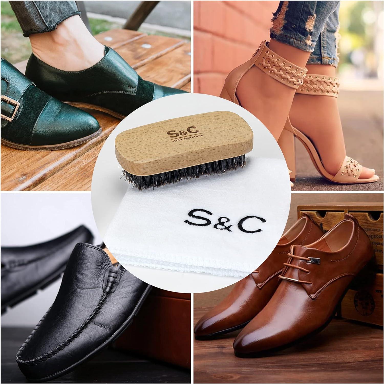 Stone and Clark Horse Hair Shoe Brush - Premium Leather Polish Brush ...