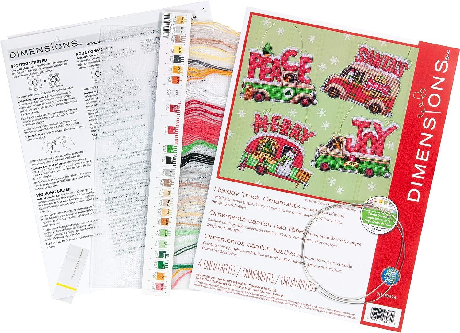Dimensions Holiday Truck Cross Stitch Kit | 14 Count Plastic Canvas ...