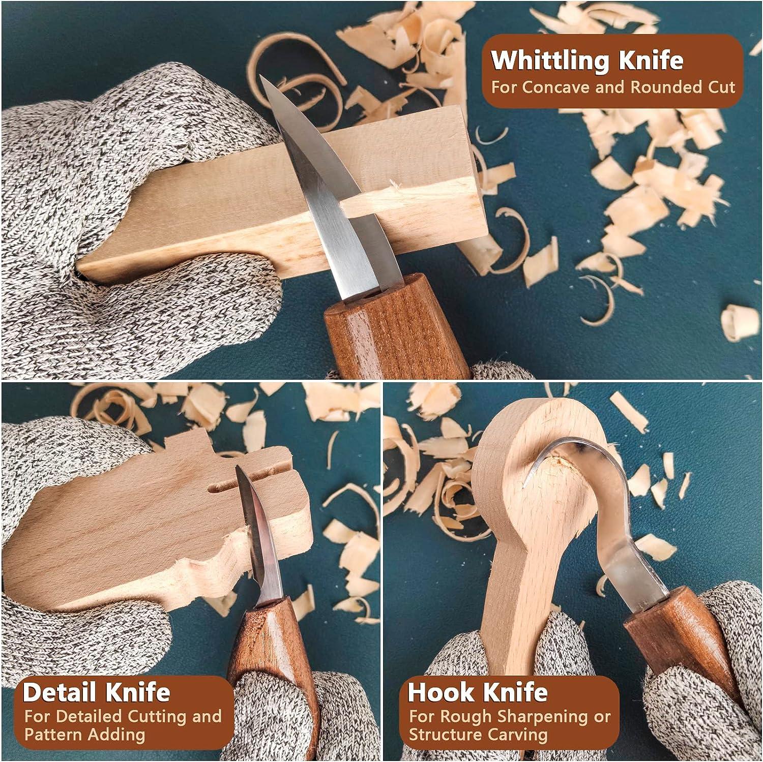 Wood Carving Kit for Beginners - 19PCS Tools with 3 Whittling Knives ...