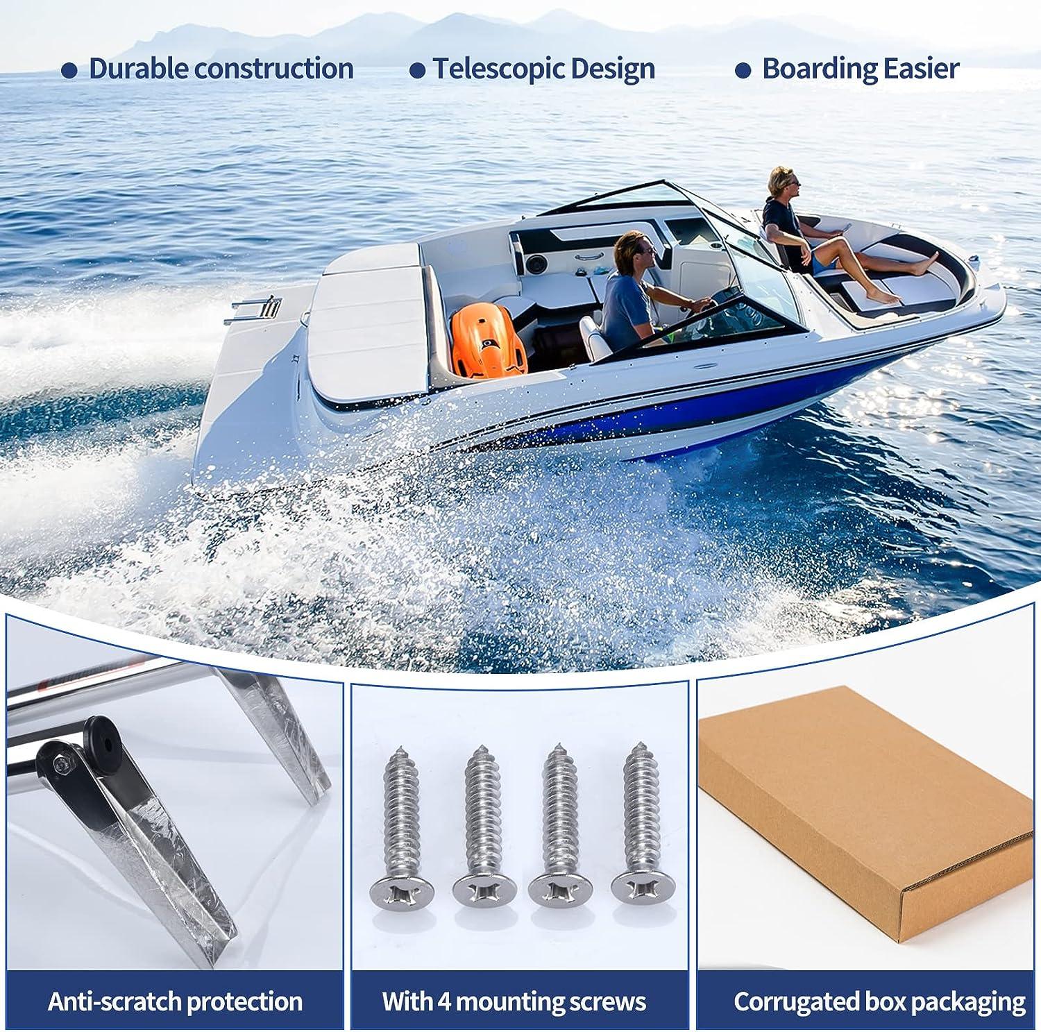 Hoffen 3 Step Telescopic Marine Boat Drop Ladder Swim Step Stainless