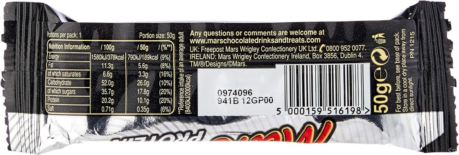 Mars Protein Bar Chocolate - 18 Bars x 50g | High Protein Snacks | Buy ...